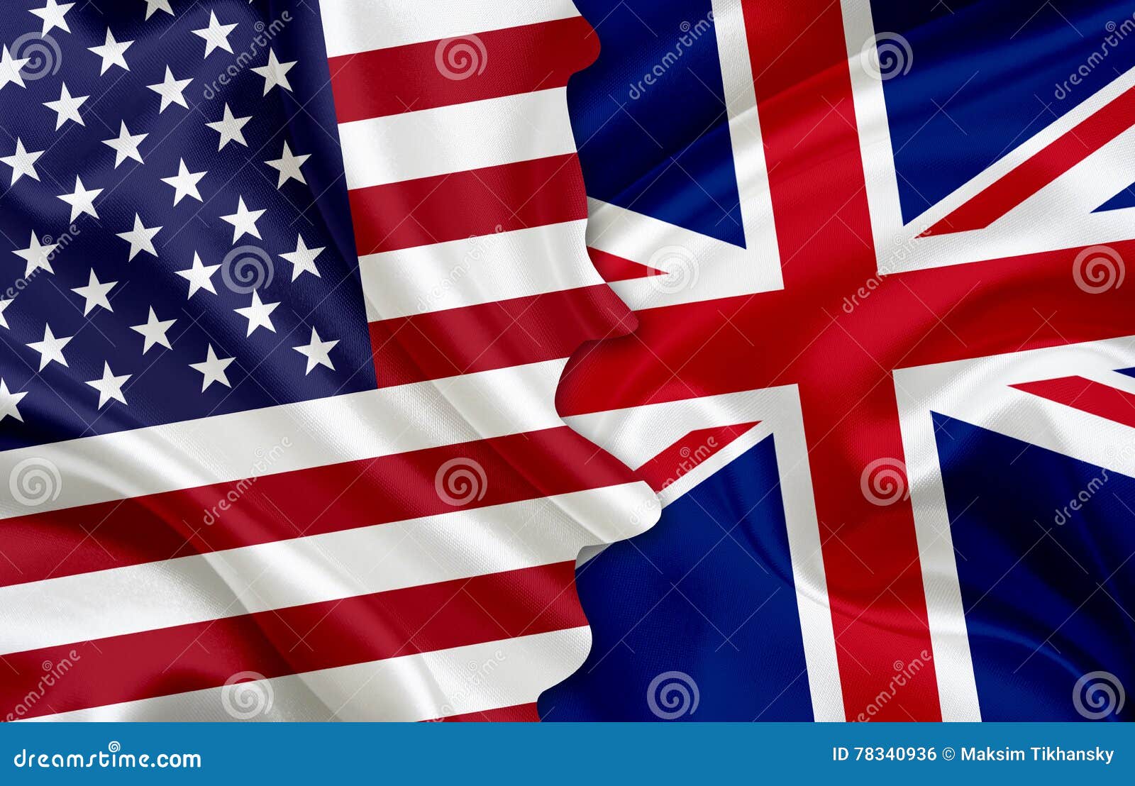 Vlag Van De V.S. En Vlag Van Het UK Stock Illustratie - Illustration of ...