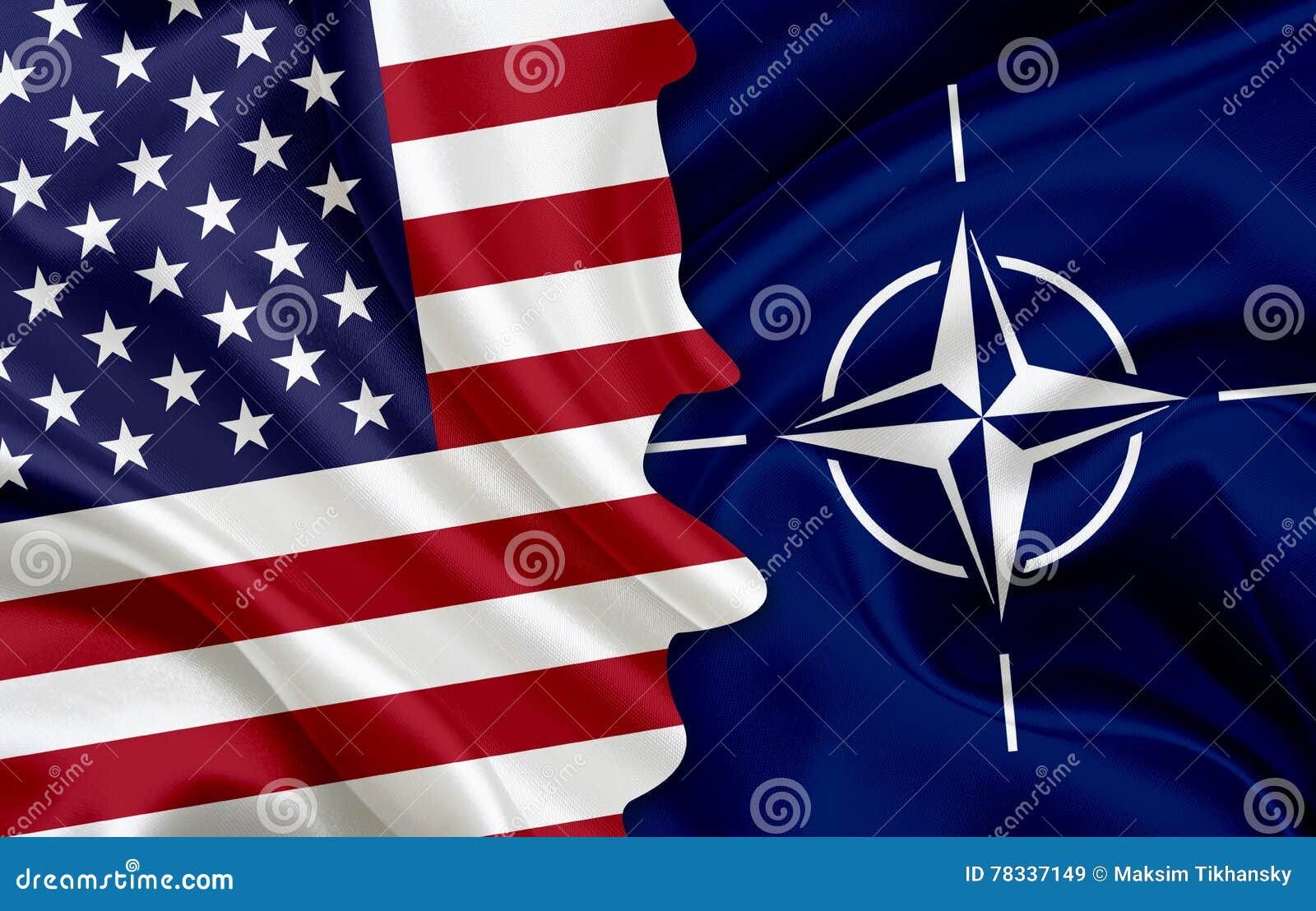 Vlag Van De V.S. En Vlag Van NAVO Stock Illustratie - Illustration of ...