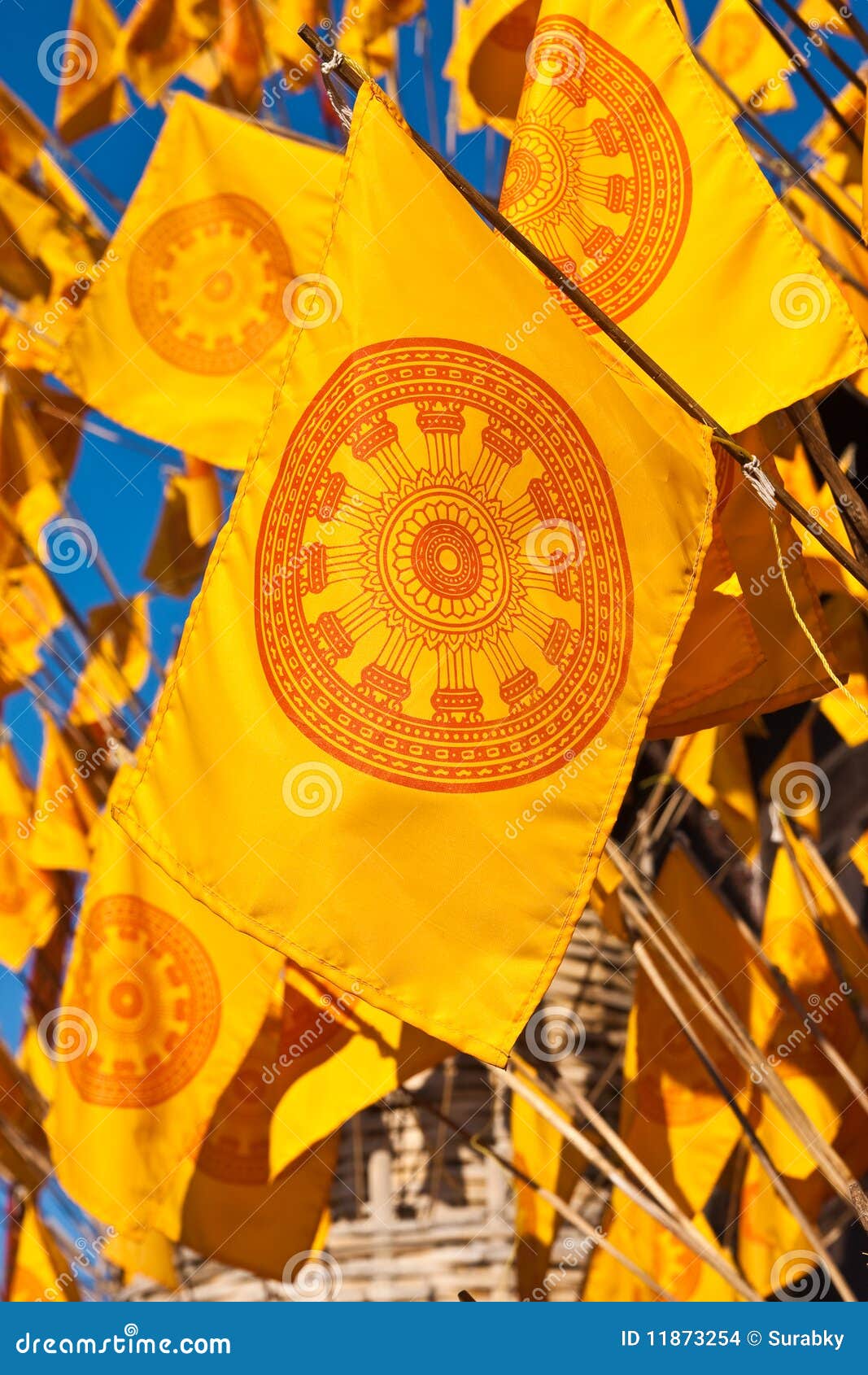 Vlag Van Dhammajak, Symbool Van Boeddhisme Stock Foto - Image of azië ...