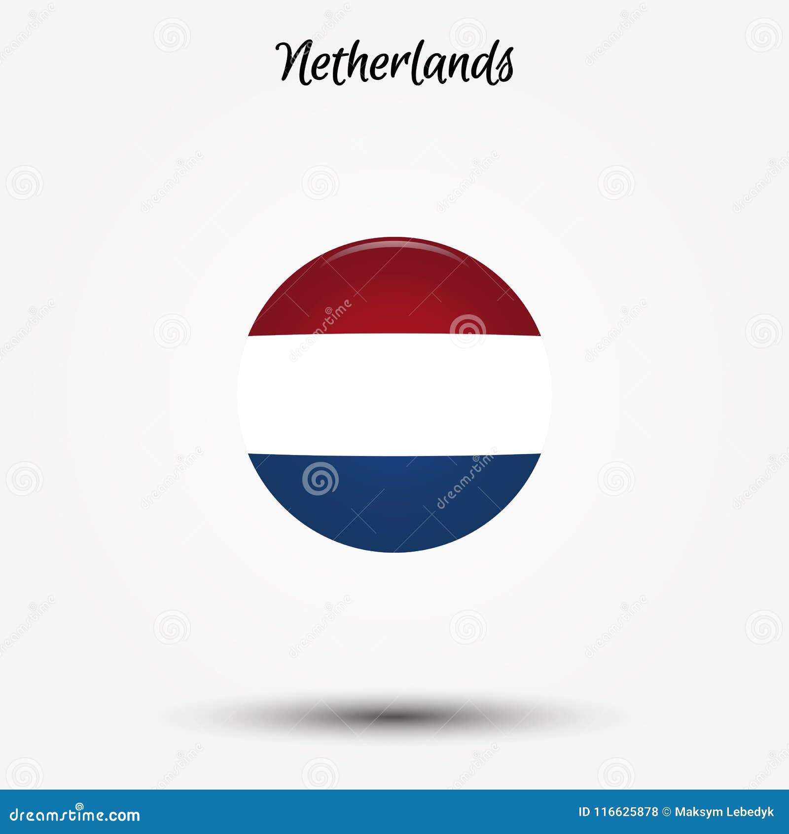 Vlag Van Het Pictogram Van Nederland Stock Illustratie - Illustration ...