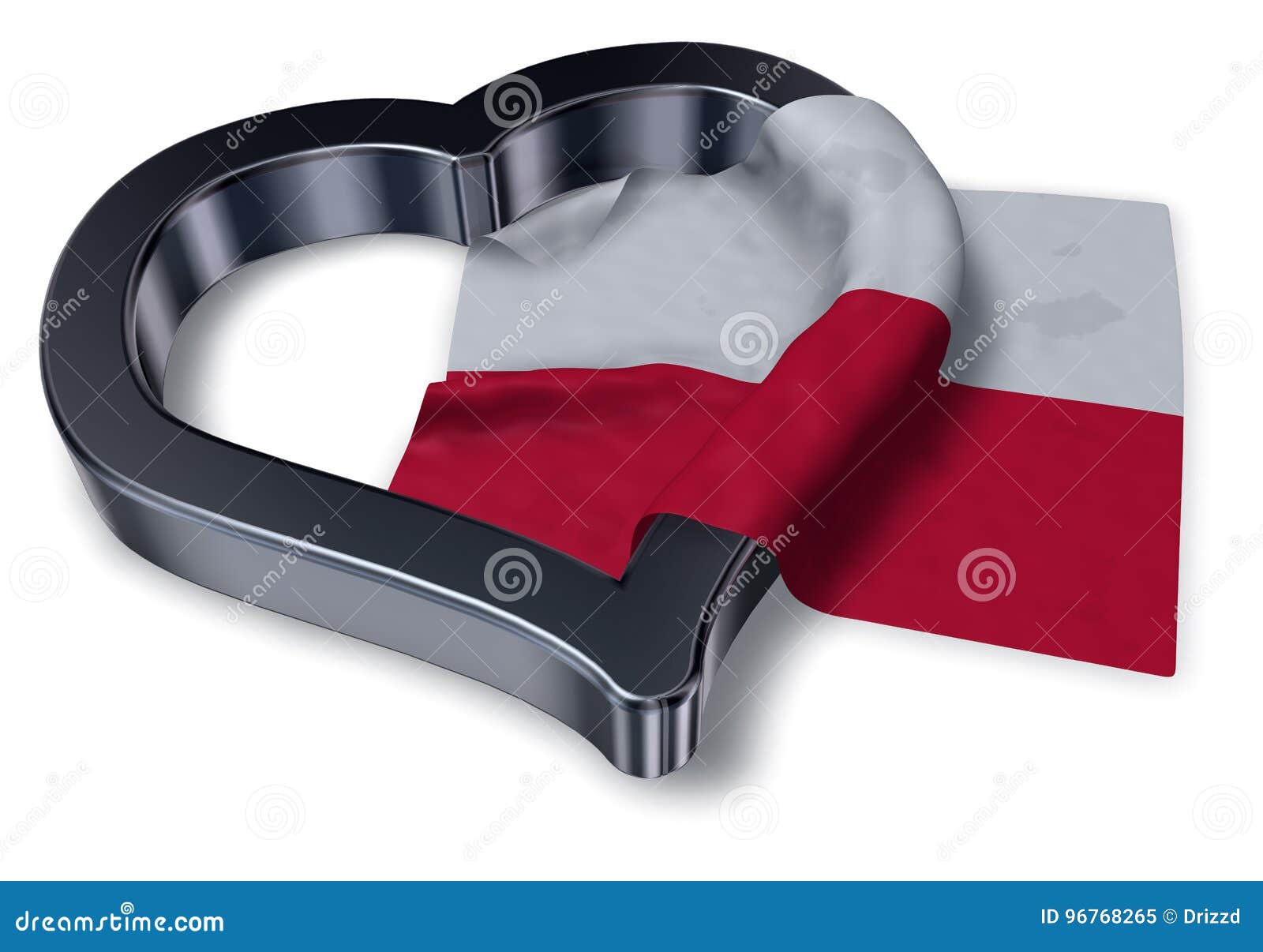 Vlag Van Het Symbool Van Polen En Van Het Hart Stock Illustratie ...