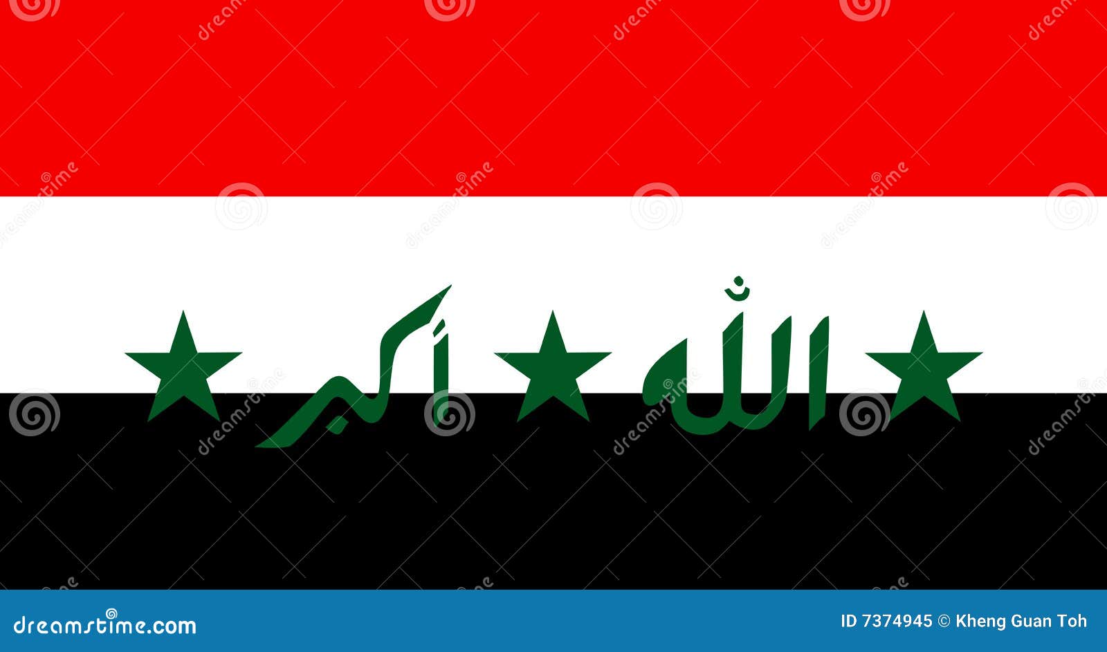 Vlag van Irak vector illustratie. Illustration of patriottisch - 7374945