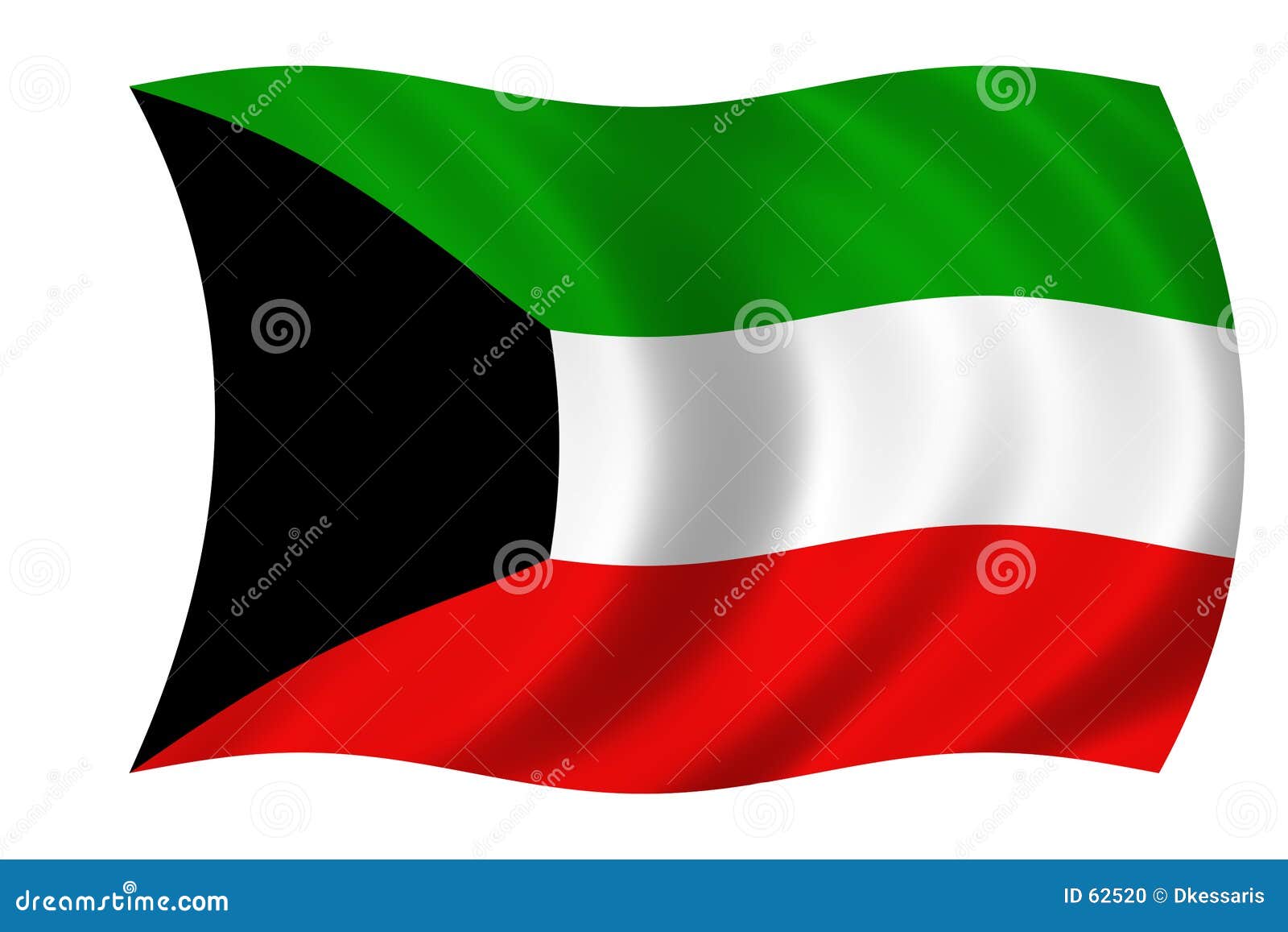 Vlag van Koeweit stock illustratie. Illustration of arabisch - 62520