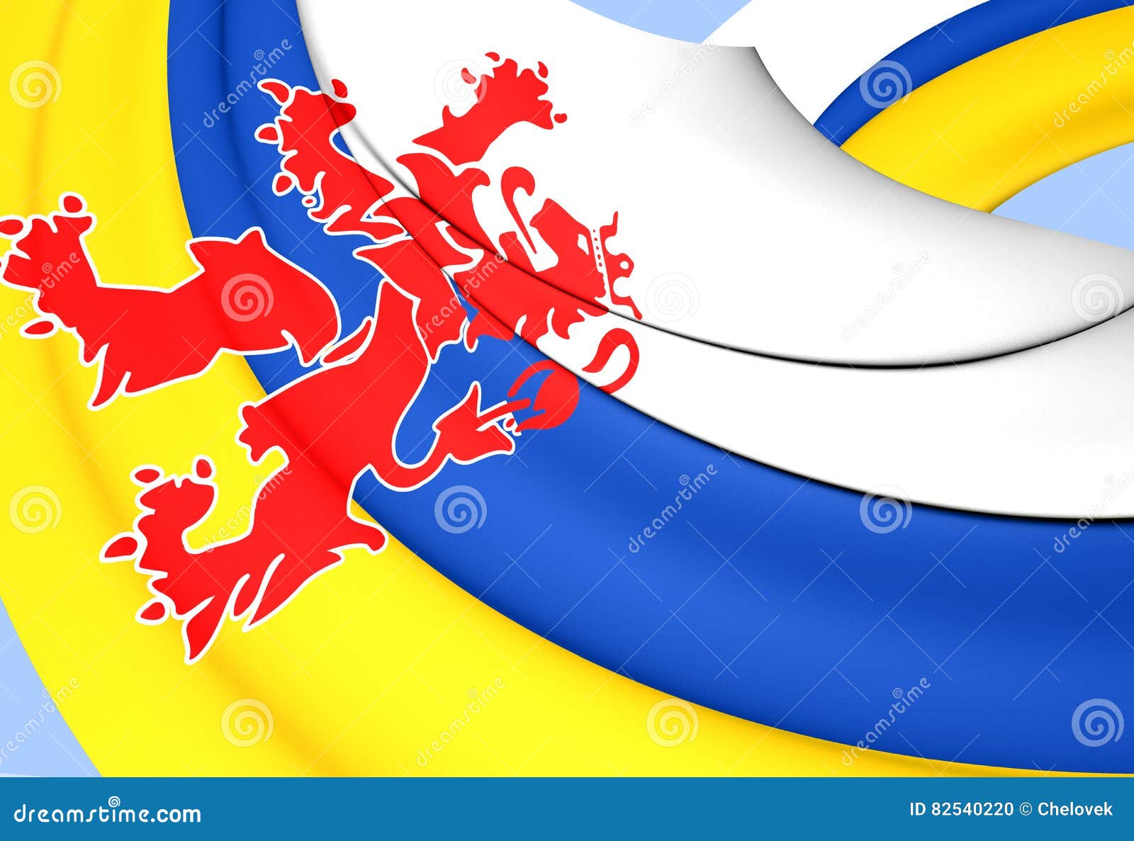 Vlag Van Limburg, Nederland Stock Illustratie - Illustration of drie ...