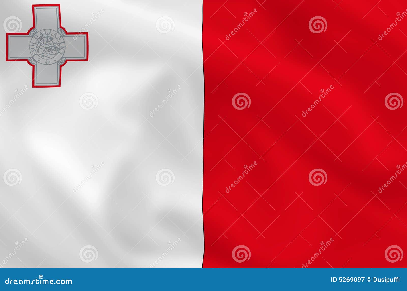Vlag van Malta stock illustratie. Illustration of aardrijkskunde - 5269097