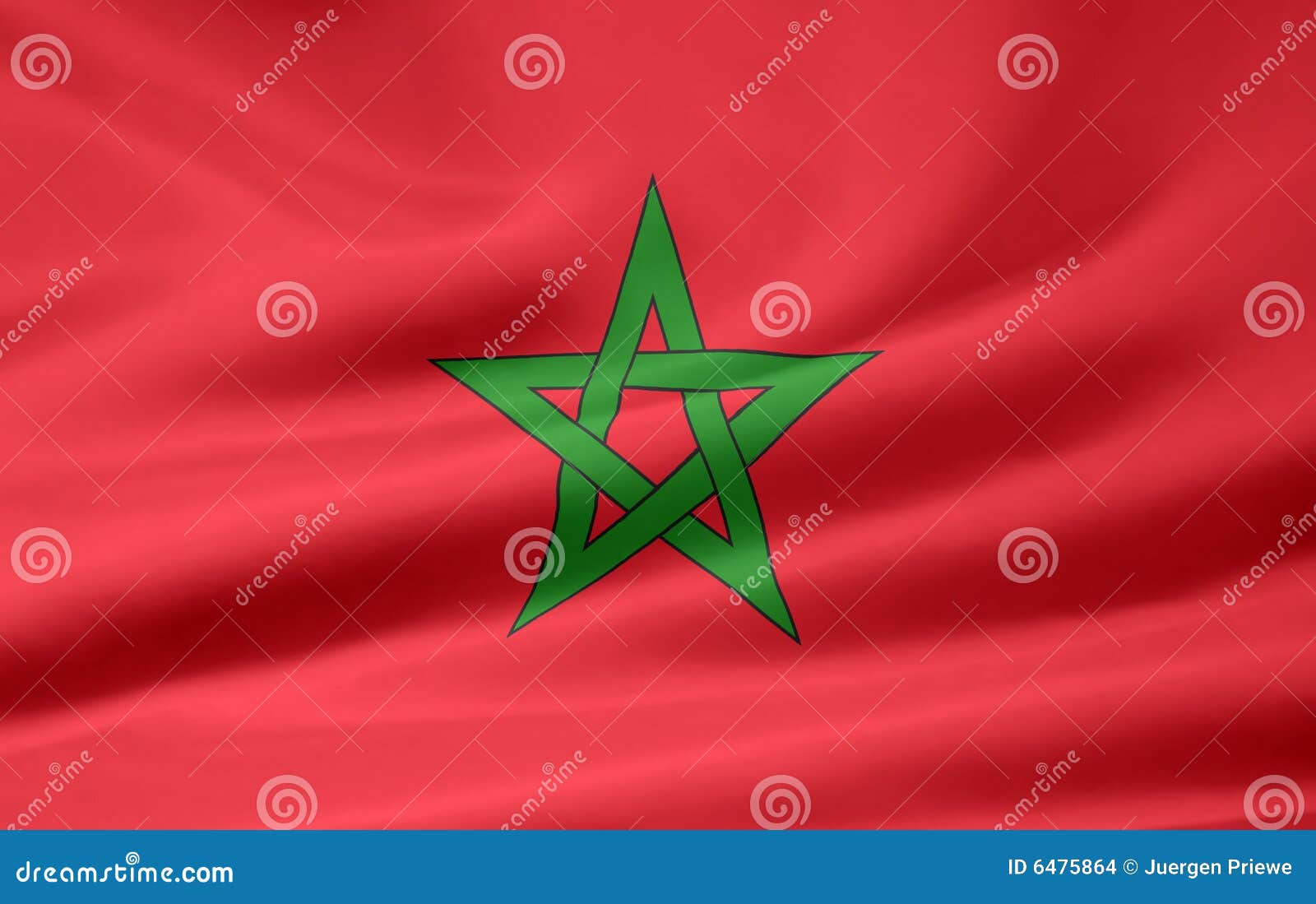 Vlag van Marokko stock illustratie. Illustration of doek - 6475864