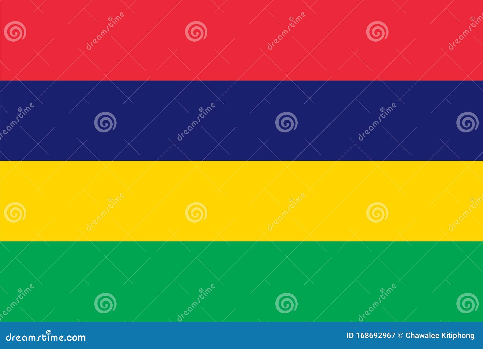 Vlag van Mauritius vector illustratie. Illustration of unie - 168692967