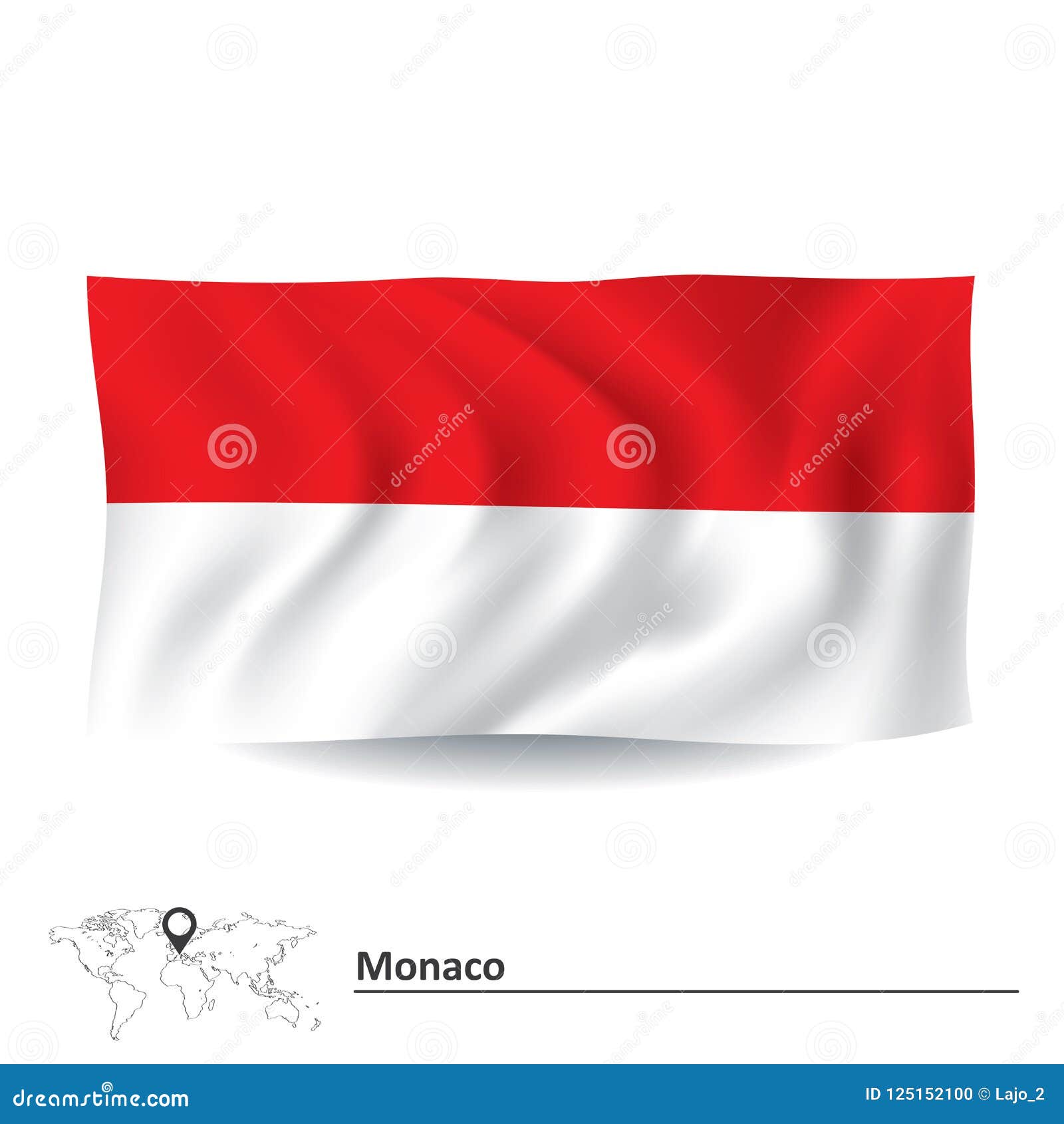 Vlag van Monaco vector illustratie. Illustration of groot - 125152100