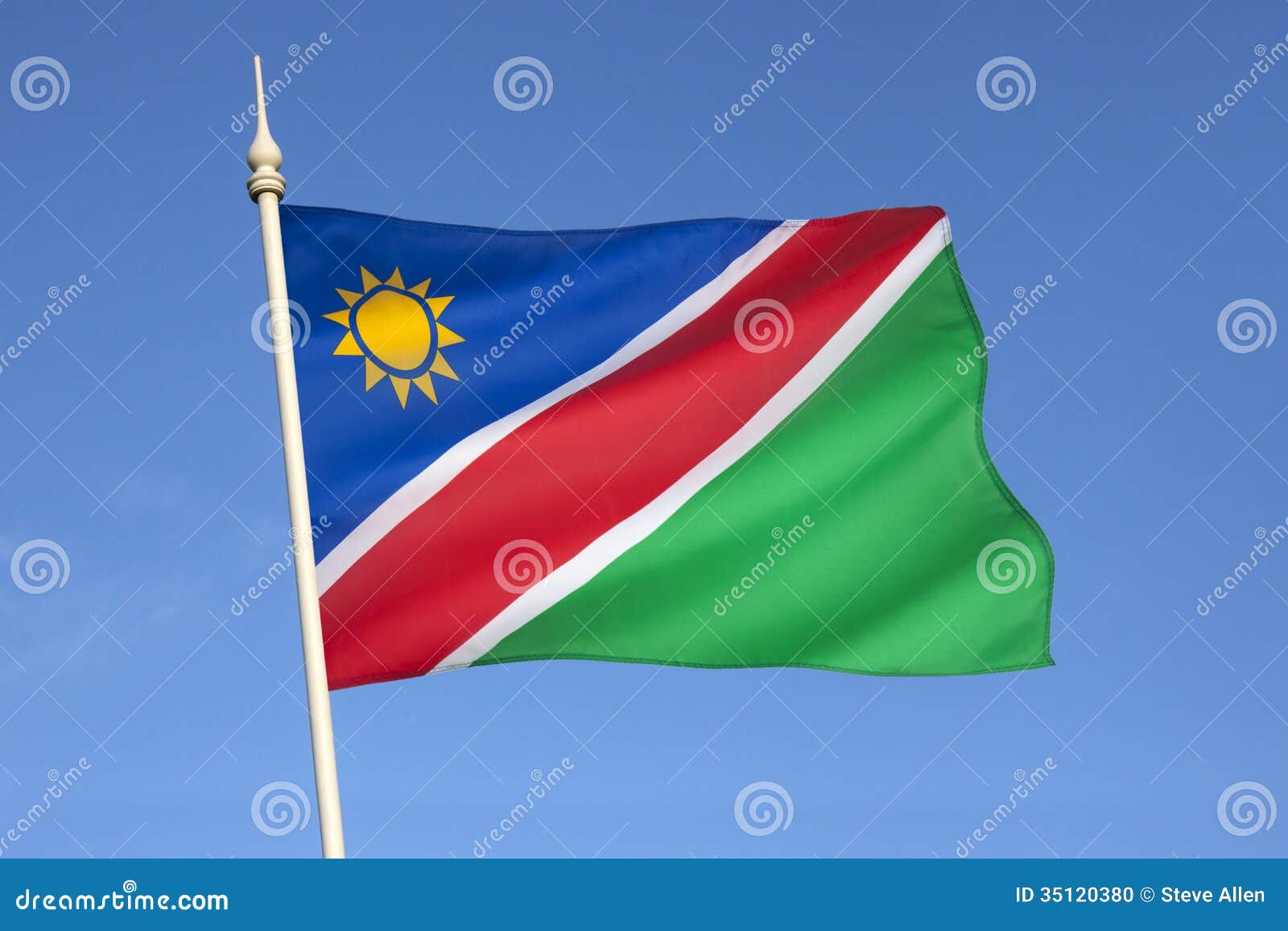 Vlag van Namibië - Afrika stock foto. Image of kleuren - 35120380