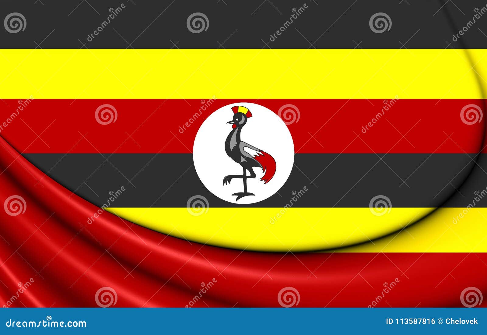 Vlag van Oeganda stock illustratie. Illustration of verbinding - 113587816
