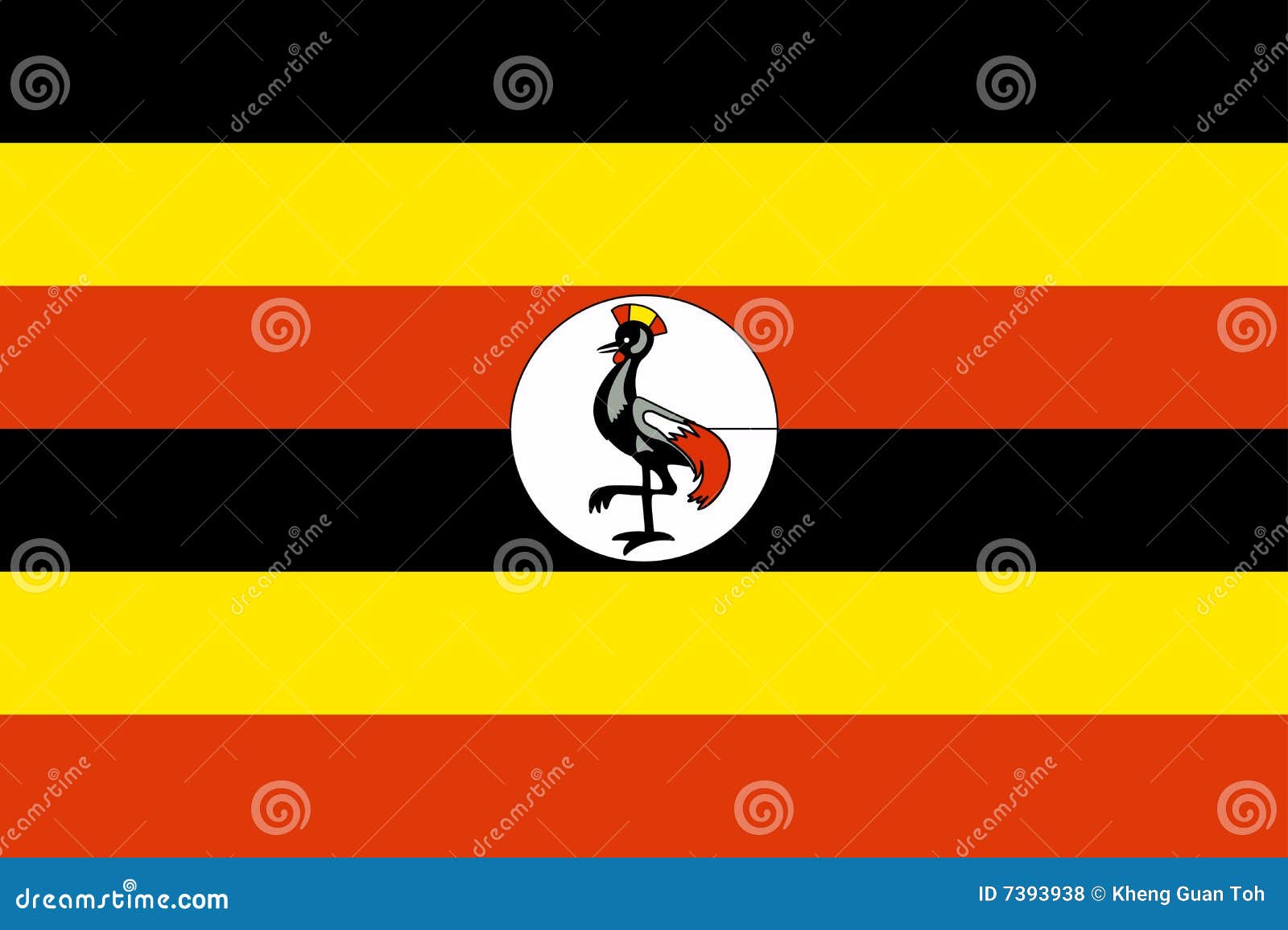 Vlag van Oeganda vector illustratie. Illustration of ontwerp - 7393938