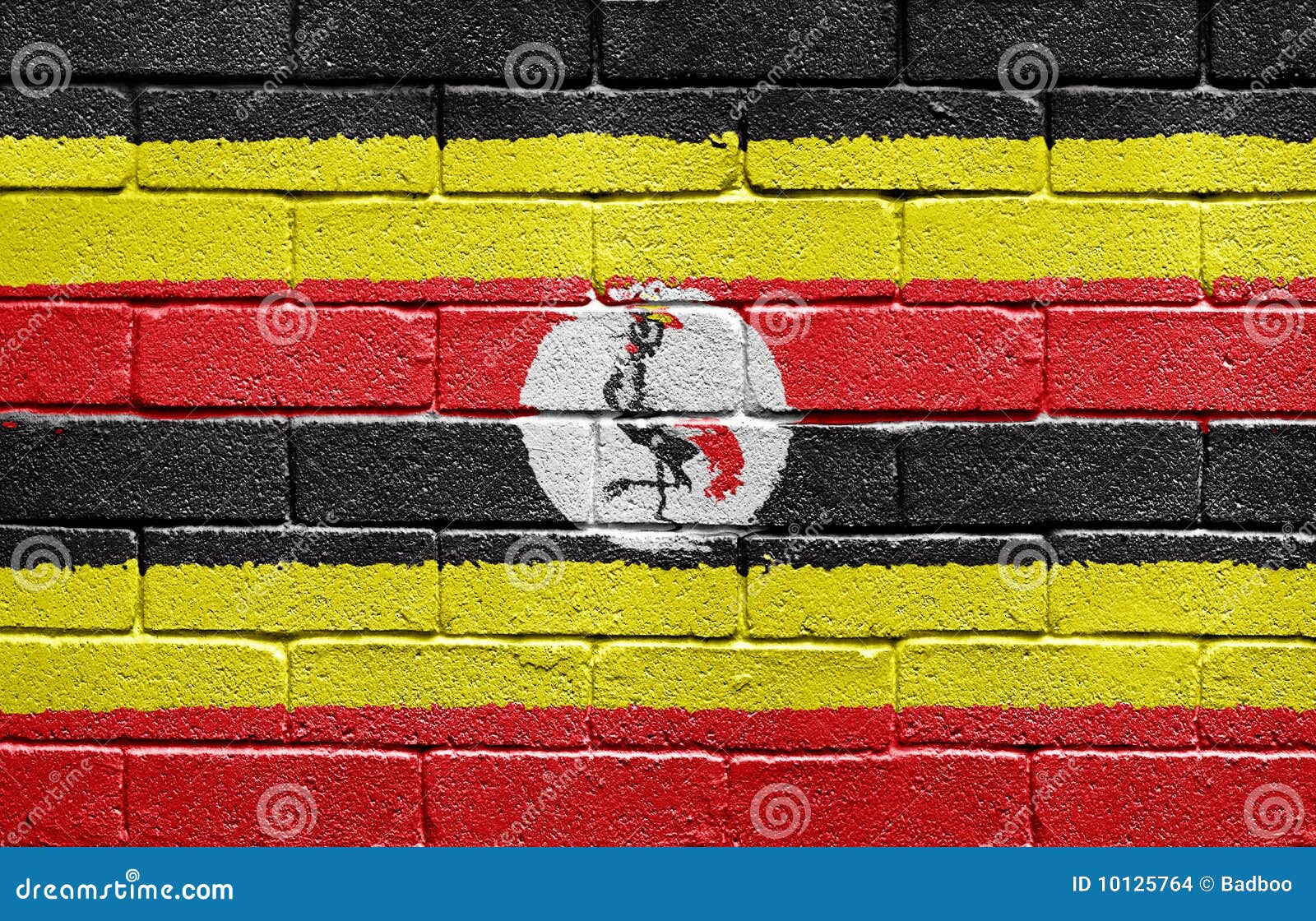 Vlag Van Oeganda Op Bakstenen Muur Stock Foto - Image of samenvatting ...