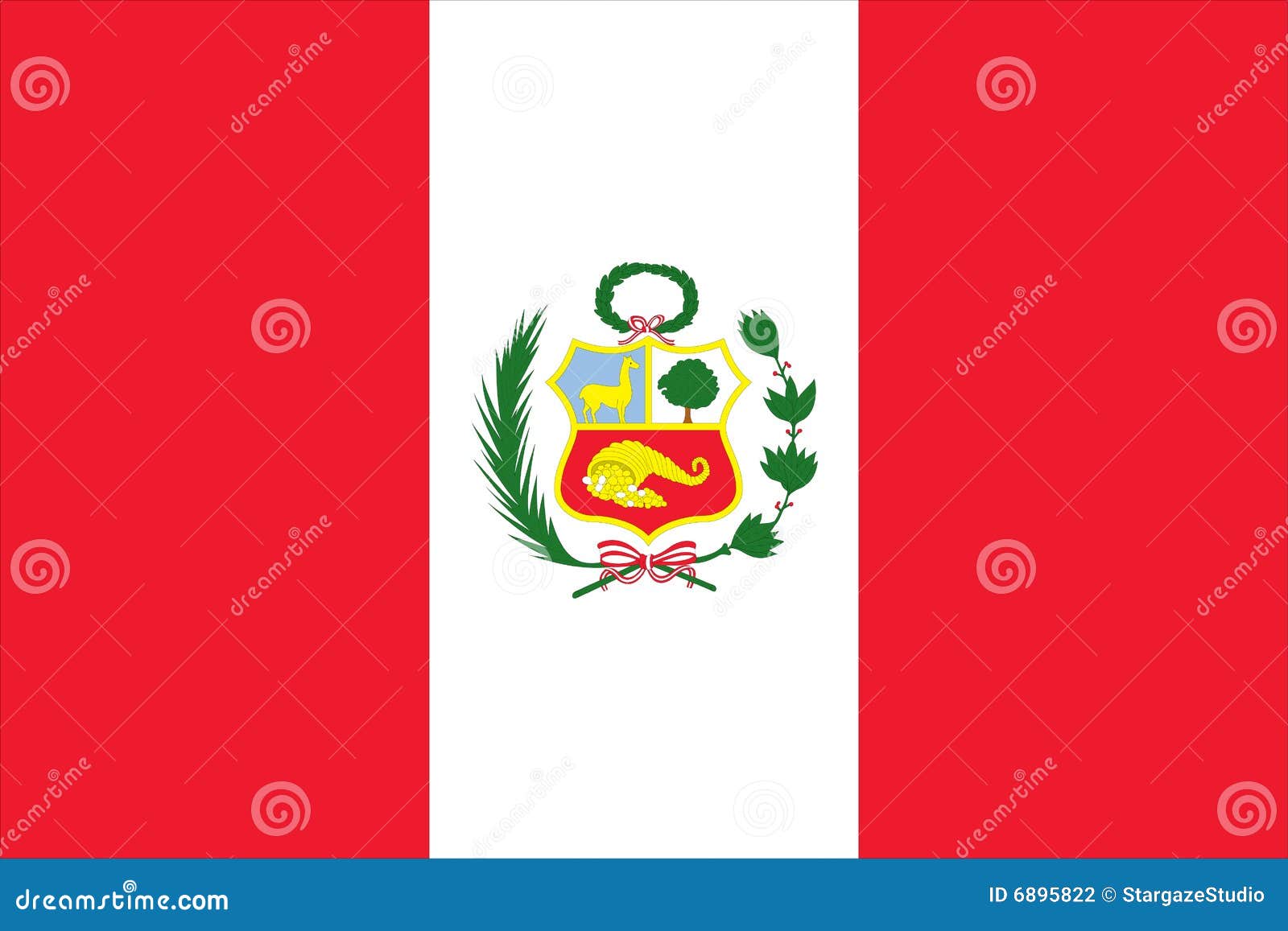 Vlag van Peru vector illustratie. Illustration of patriot - 6895822