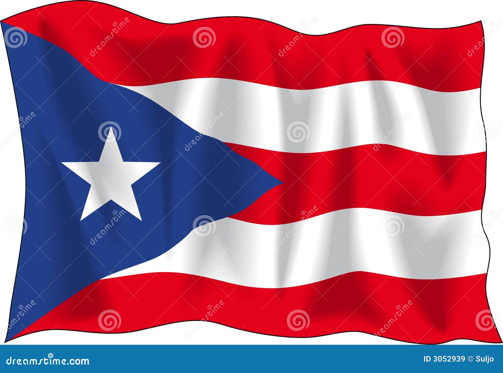 Vlag van Puerto Rico vector illustratie. Illustration of vector - 3052939