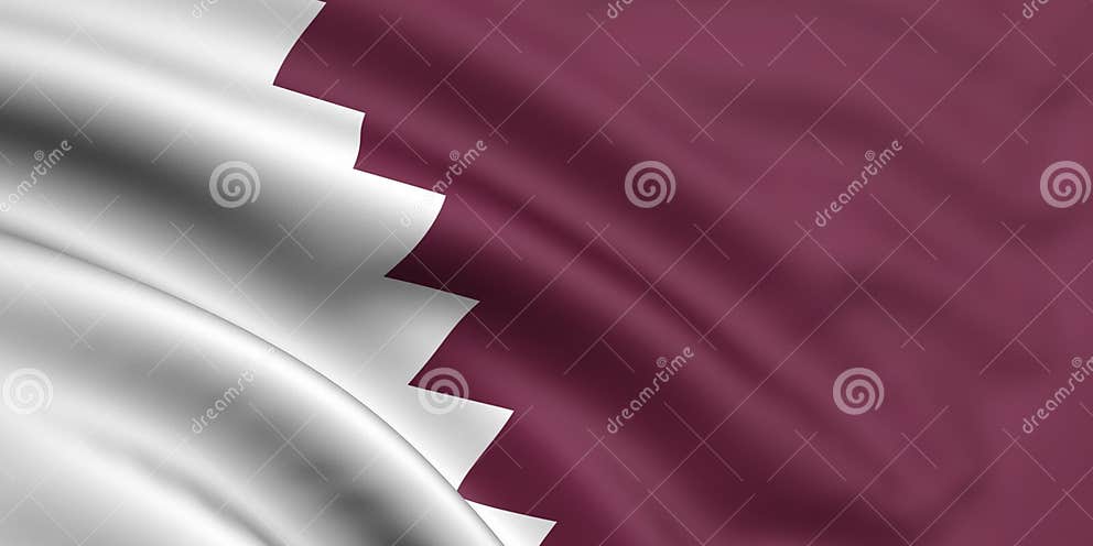 Vlag van Qatar stock illustratie. Illustration of katar - 5513552
