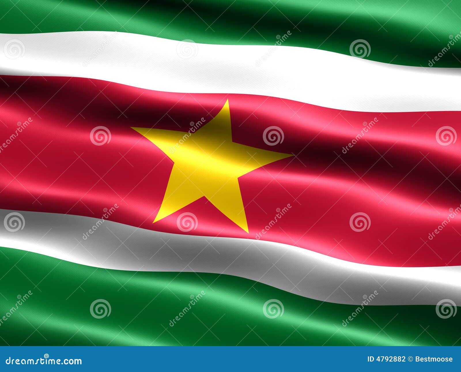 Vlag van Suriname stock illustratie. Illustration of amerika - 4792882