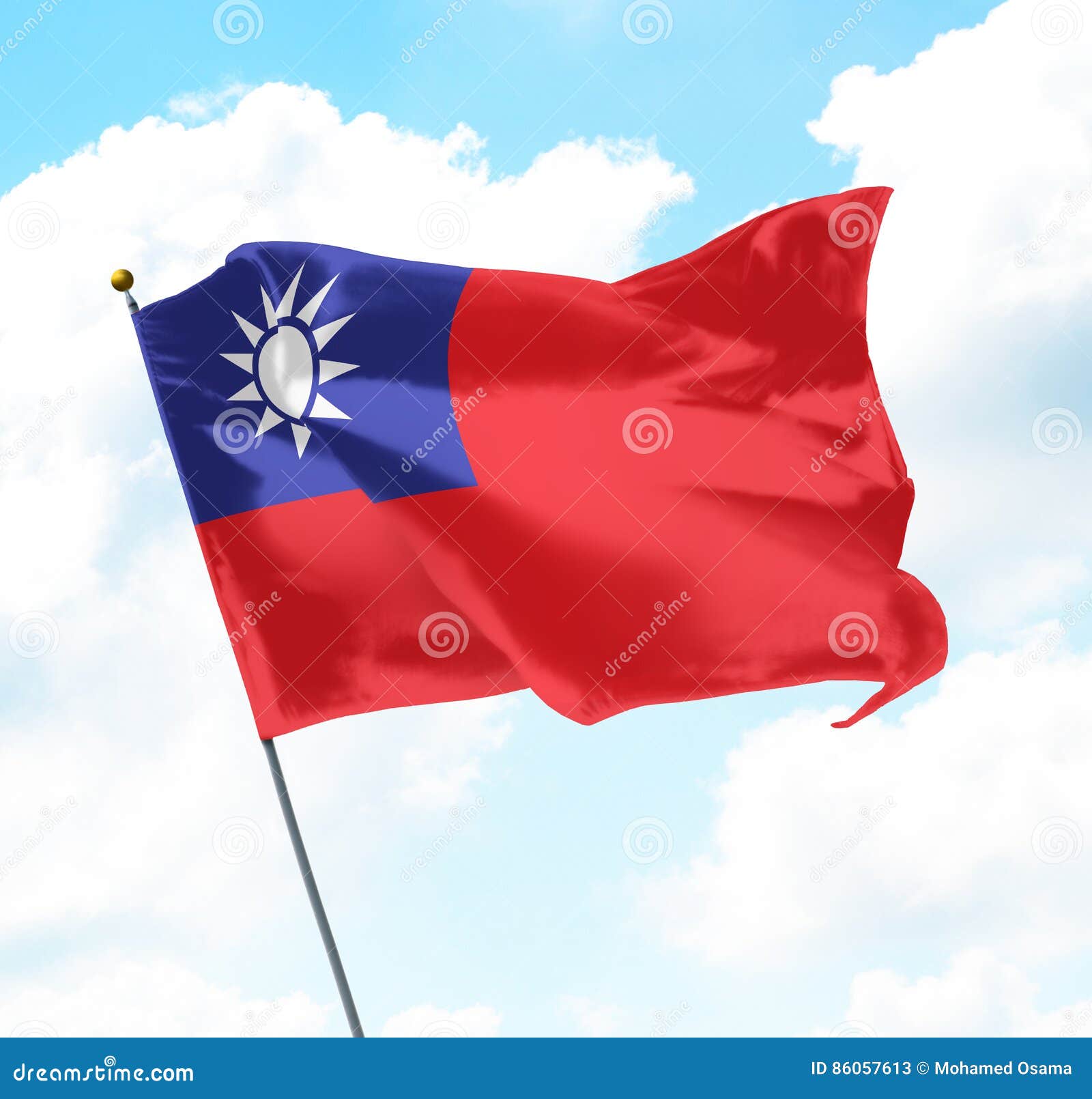 Vlag van Taiwan stock illustratie. Illustration of banier - 86057613