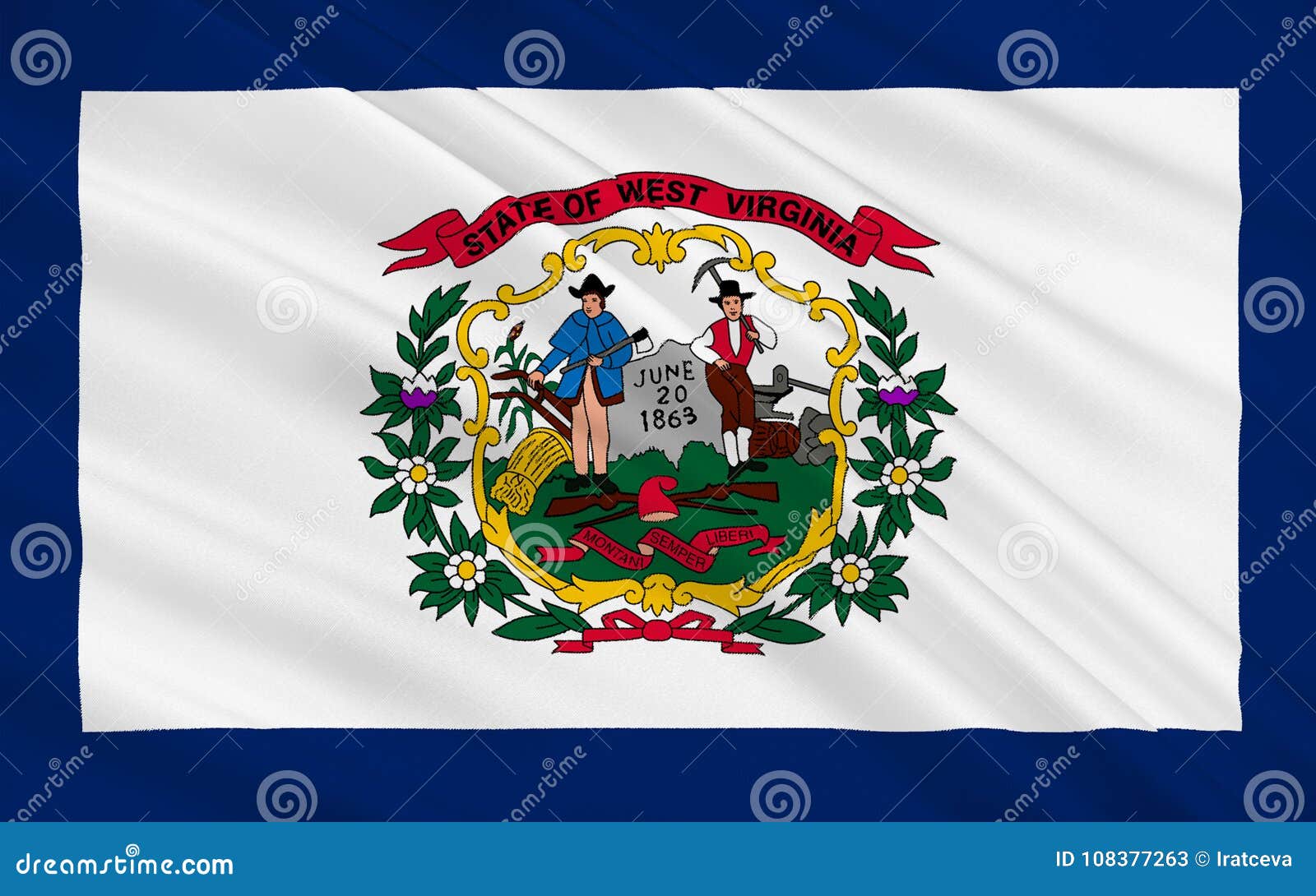 Vlag Van West-Virginia, De V.S. Stock Illustratie - Illustration of ...