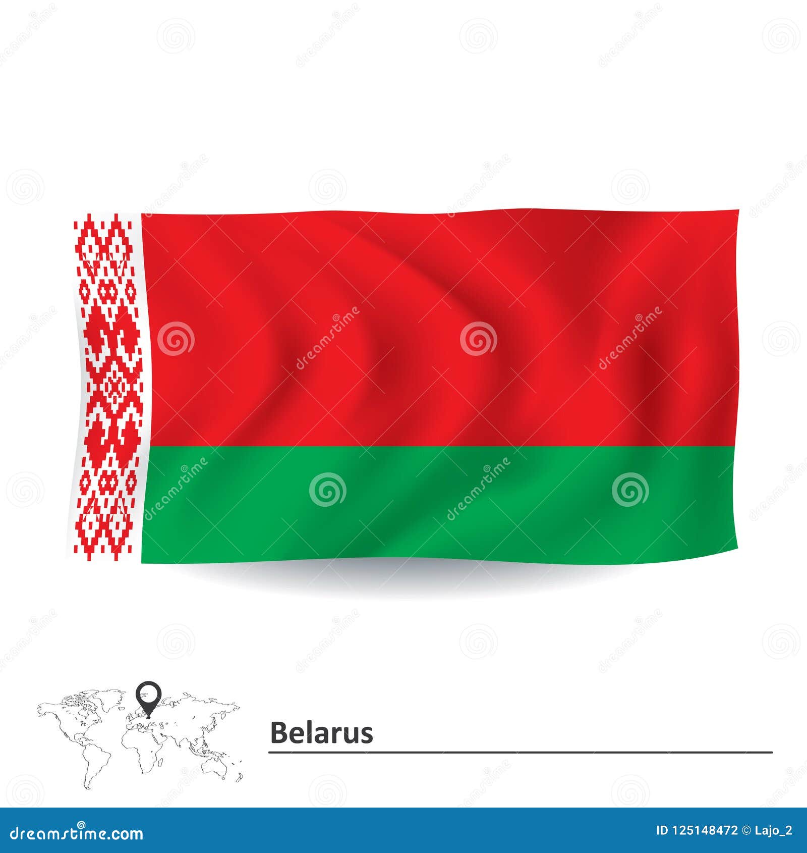 Vlag van Wit-Rusland vector illustratie. Illustration of contour ...