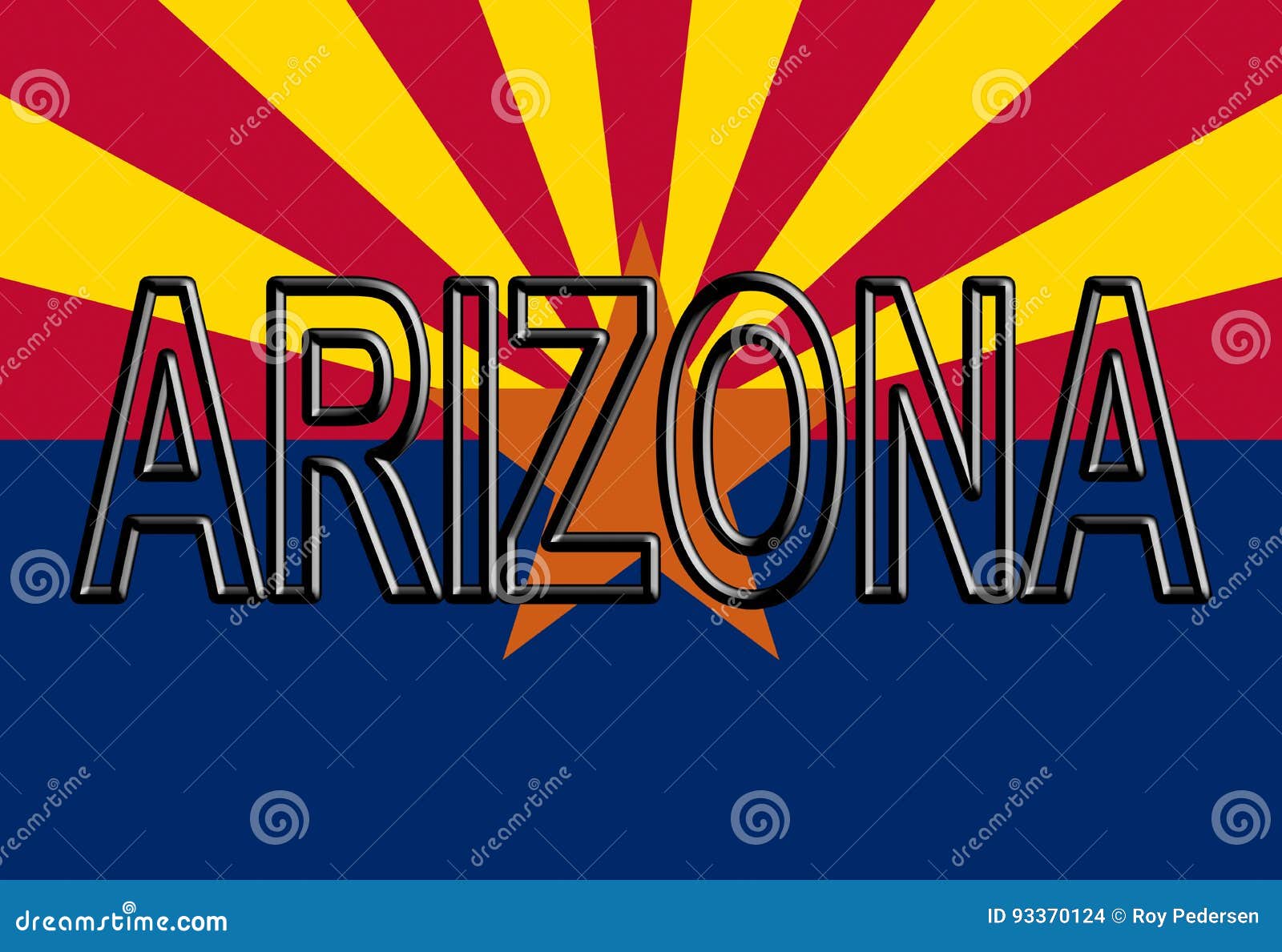 Vlag van Word van Arizona stock illustratie. Illustration of ontwerp ...