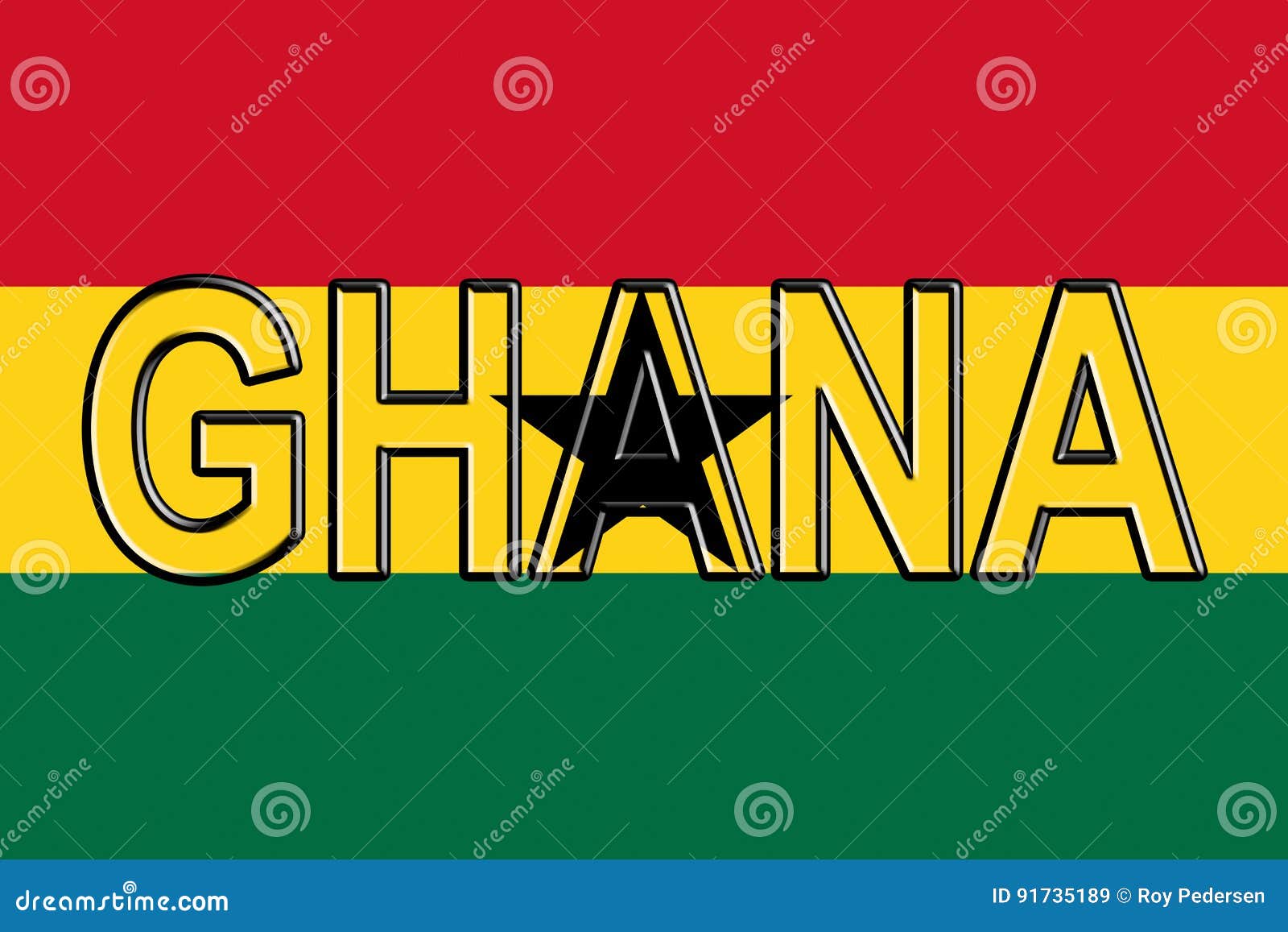 Vlag van Word van Ghana stock illustratie. Illustration of pictogram ...
