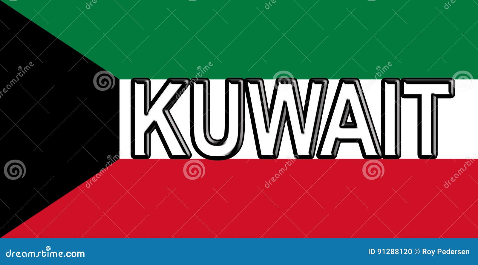Vlag van Word van Koeweit stock illustratie. Illustration of ...
