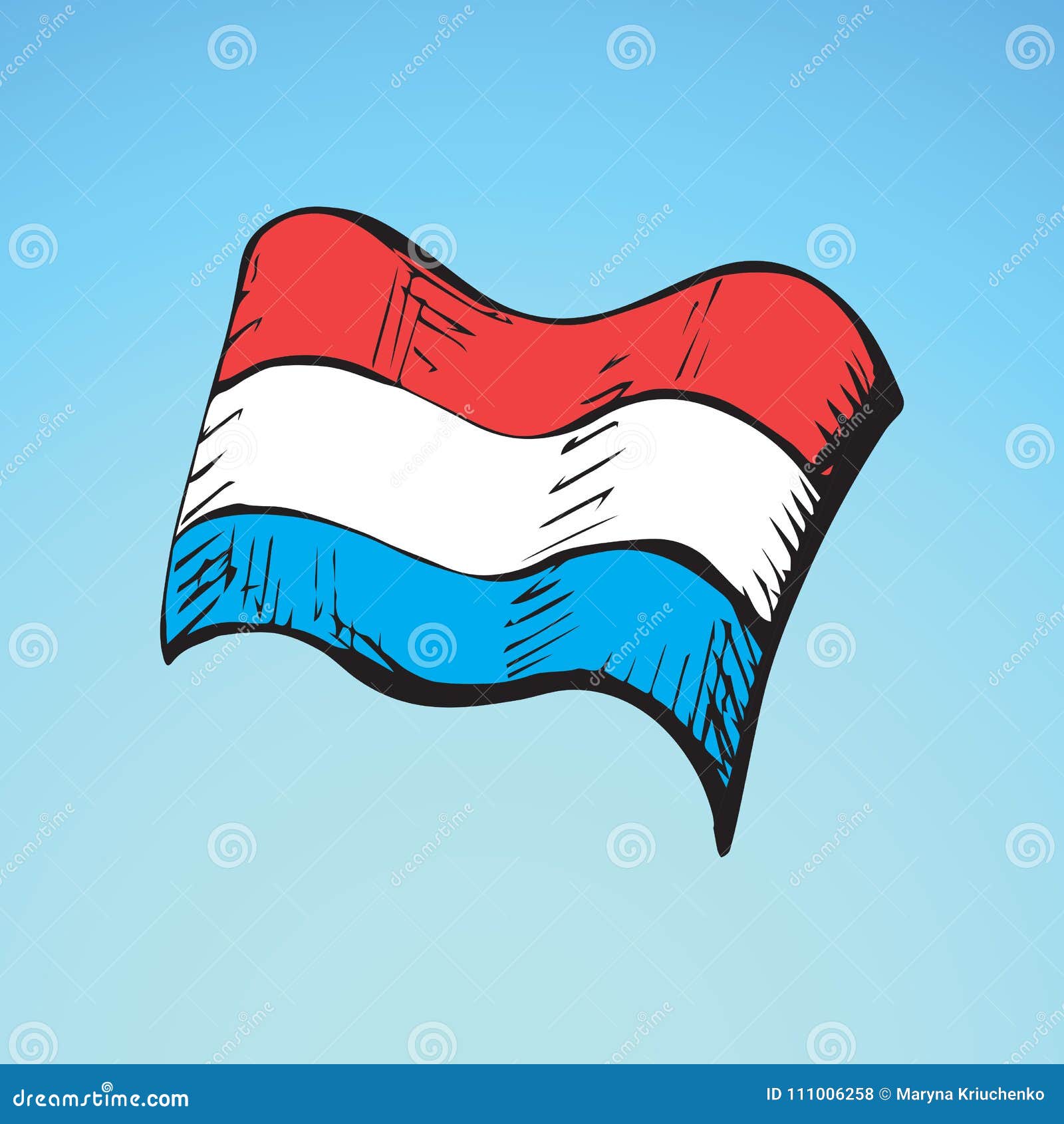 Vlag Vector tekening vector illustratie. Illustration of blauw - 111006258