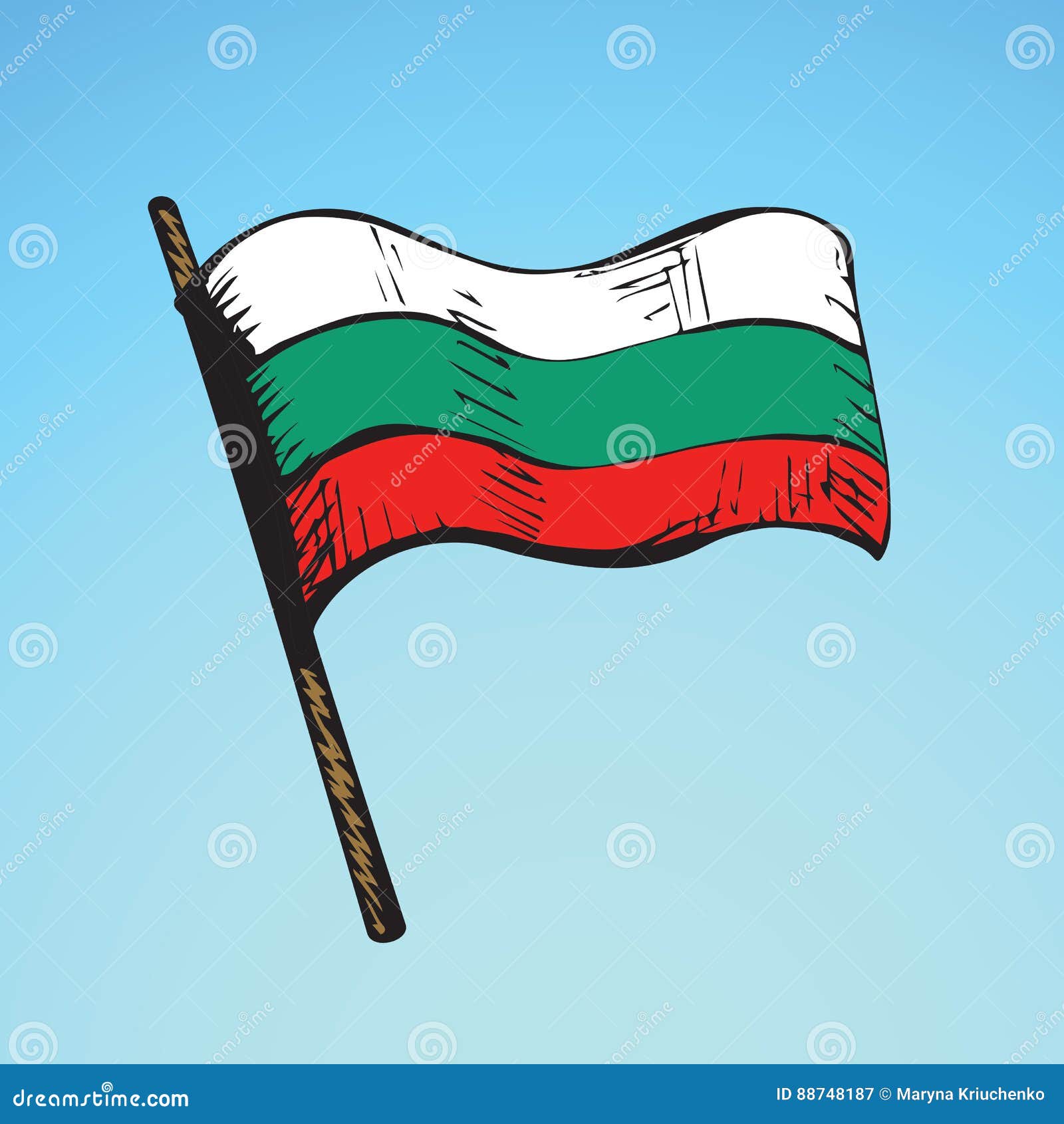 Vlag Vector tekening vector illustratie. Illustration of groen - 88748187