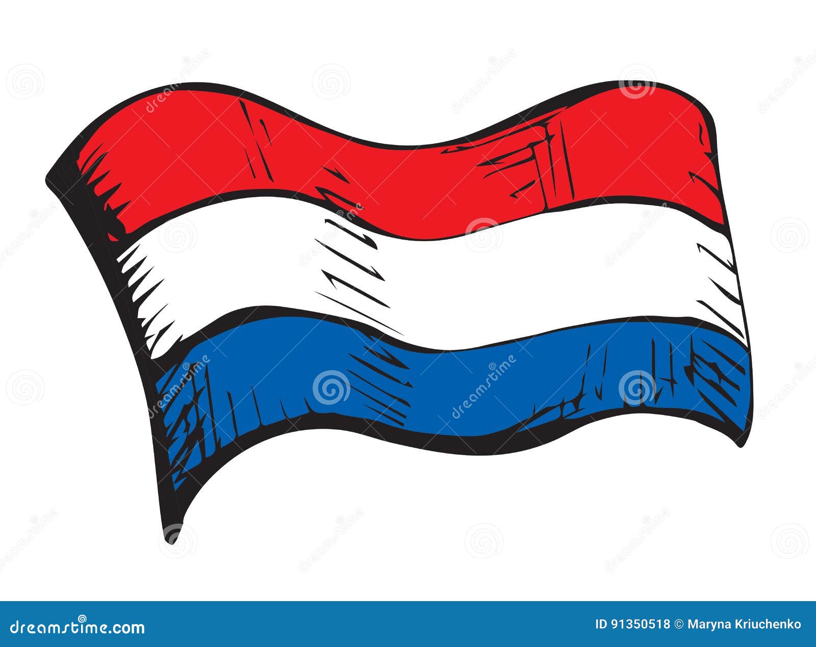 Vlag Vector tekening vector illustratie. Illustration of stof - 91350518