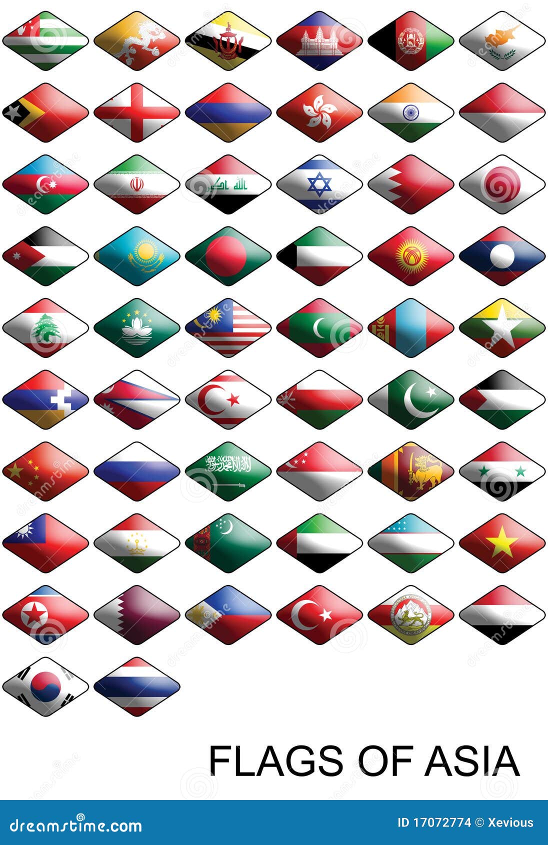 Vlaggen van Azië stock illustratie. Illustration of irak - 17072774