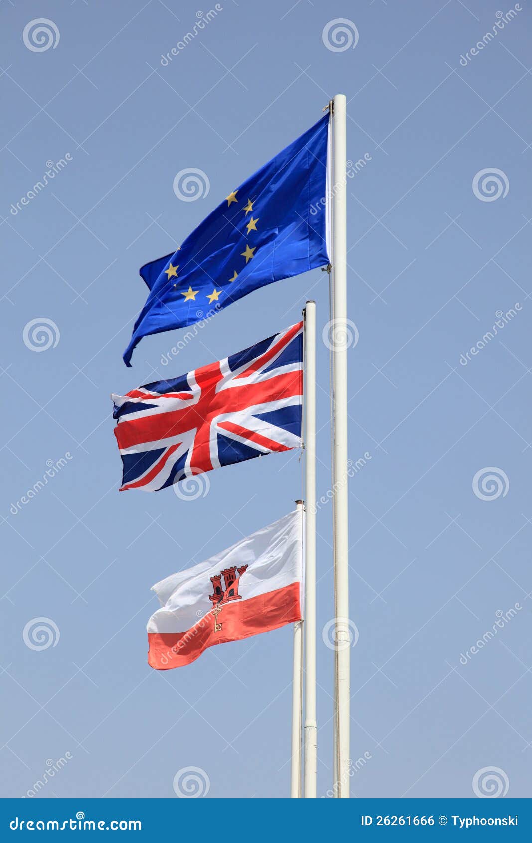 Vlaggen Van De EU, Het UK En Gibraltar Stock Foto - Image of verenigd ...