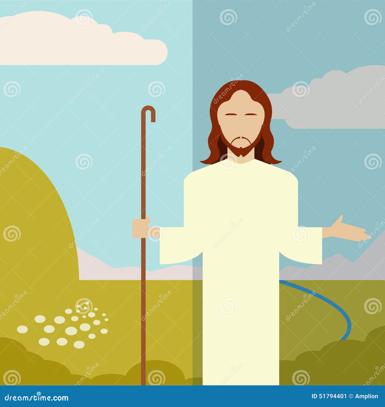Vlak pictogram Jesus1 vector illustratie. Illustration of christen ...