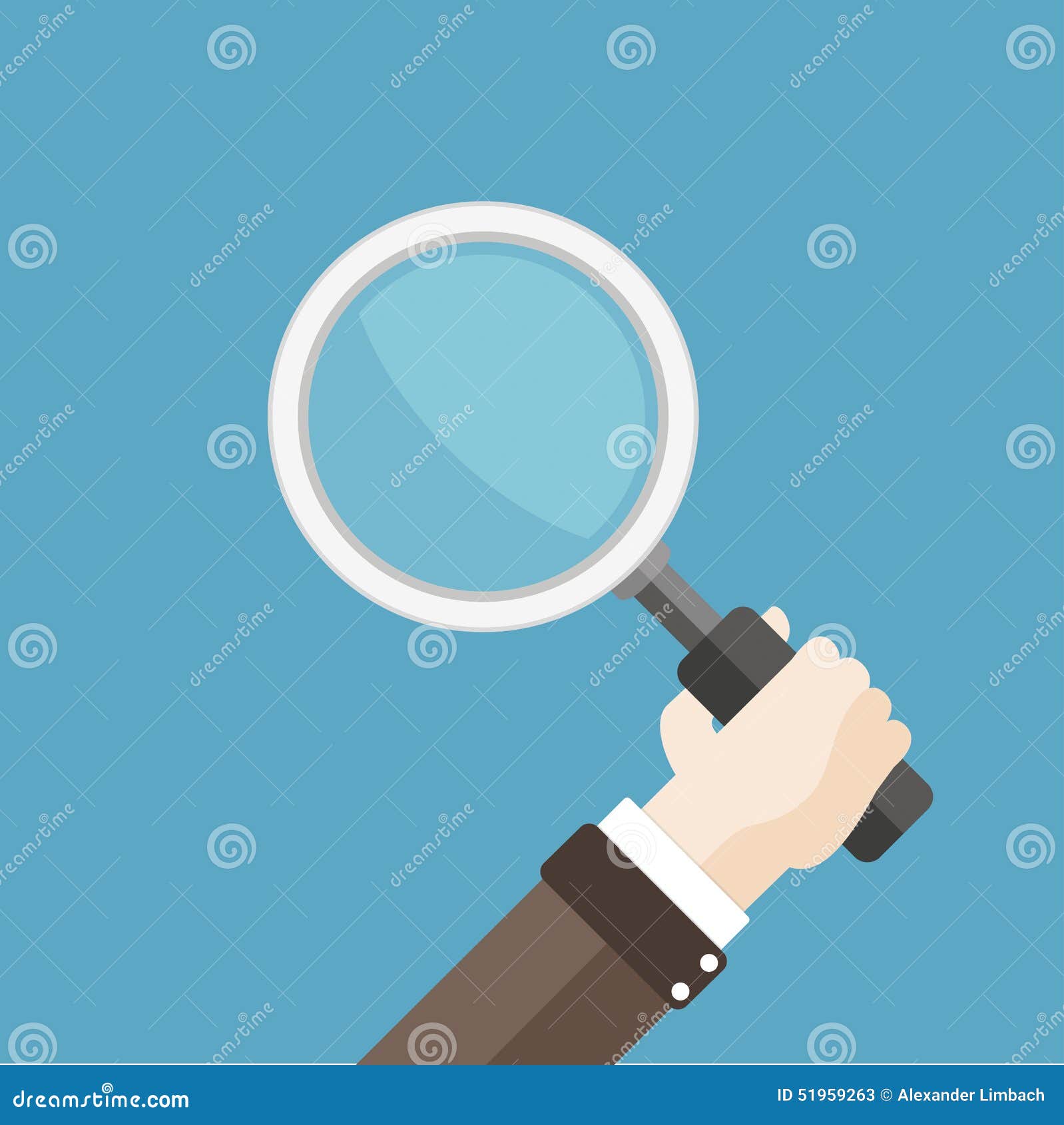 Vlakke Hand Loupe vector illustratie. Illustration of ontwerp - 51959263