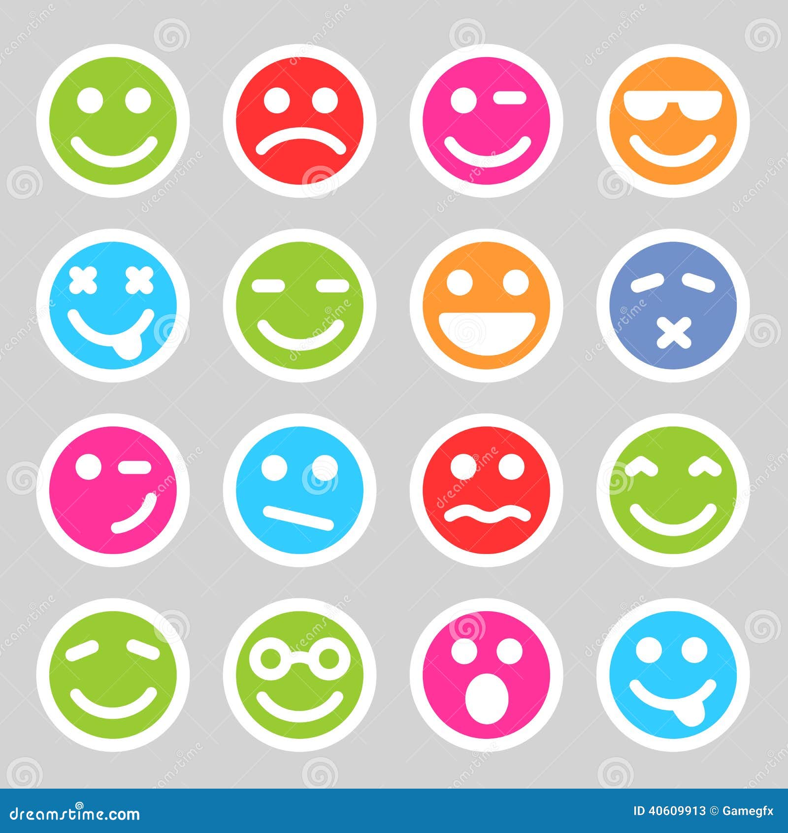 Vlakke smileypictogrammen vector illustratie. Illustration of verveeld ...