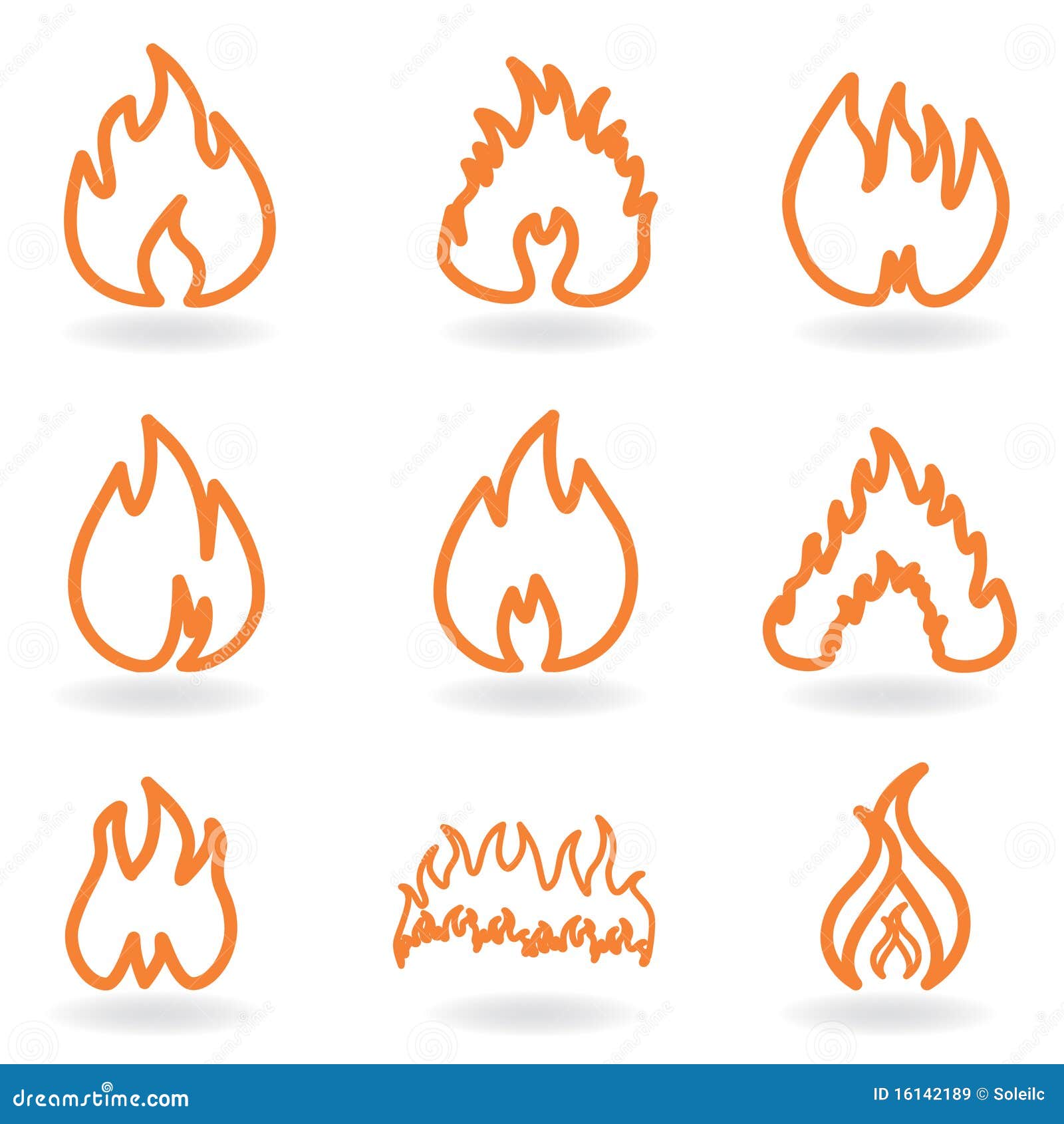 Vlam en brand vector illustratie. Illustration of symbool - 16142189