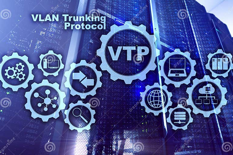 VLAN Trunking Protocol. Virtual Local Area Network. VTP. Stock Illustration - Illustration of ...