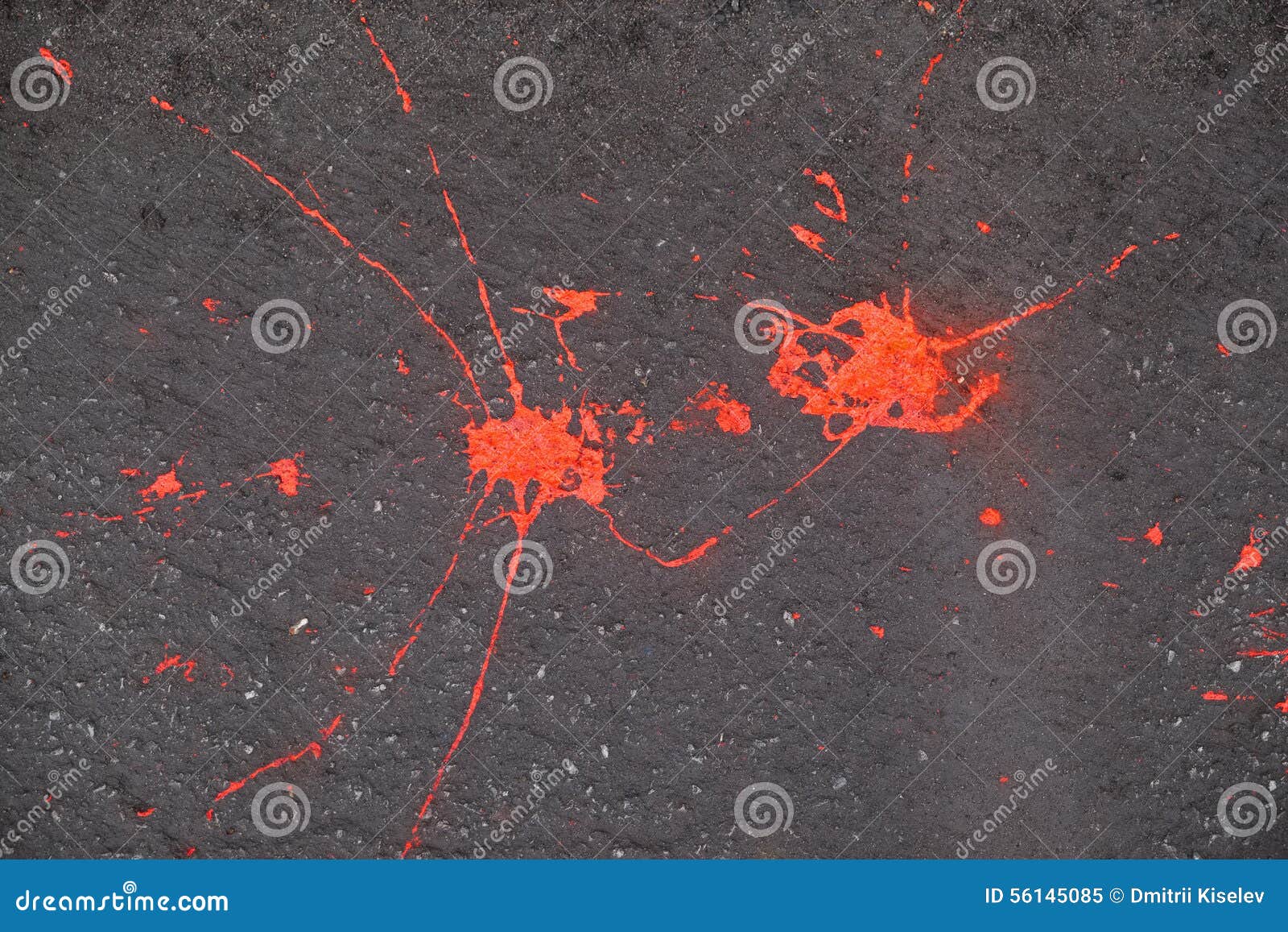 Vlek Van Rode Verf Op De Weg Stock Afbeelding - Image of asfalt, spat ...