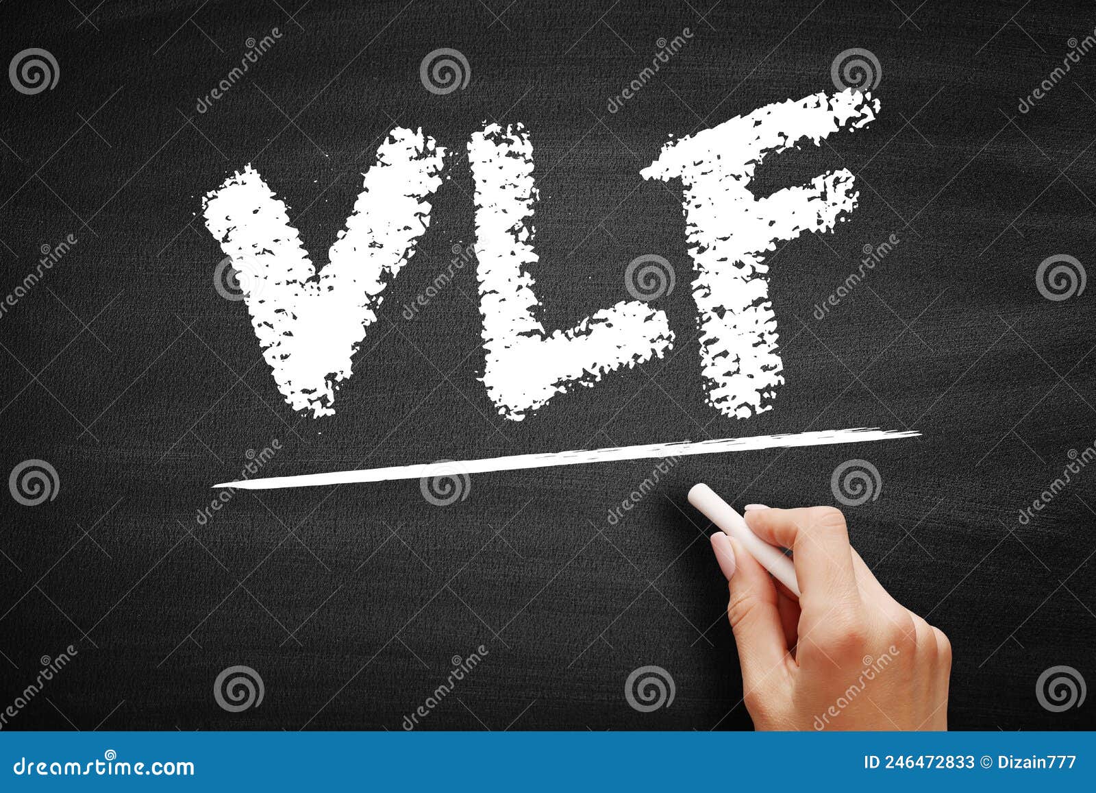 VLF - Very Low Frequency Acronym, Technology Concept on Blackboard ...