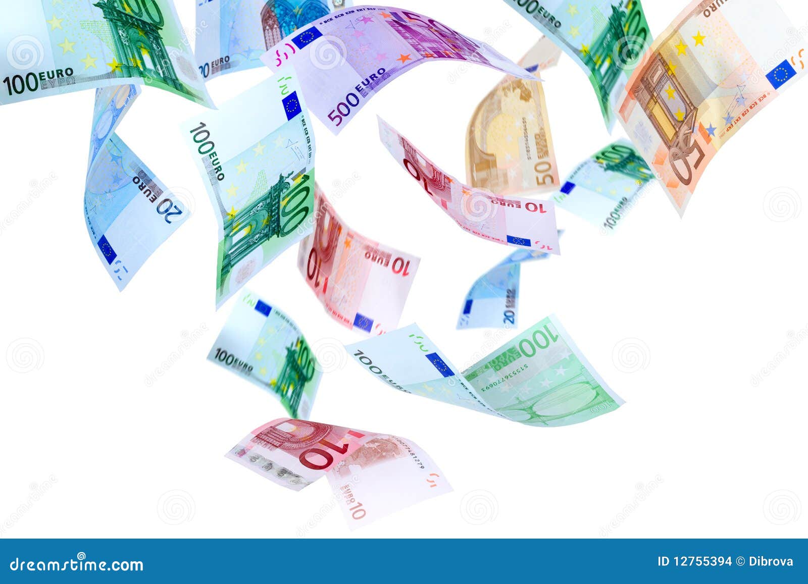 Vliegend Euro geld stock foto. Image of europees, geld - 12755394