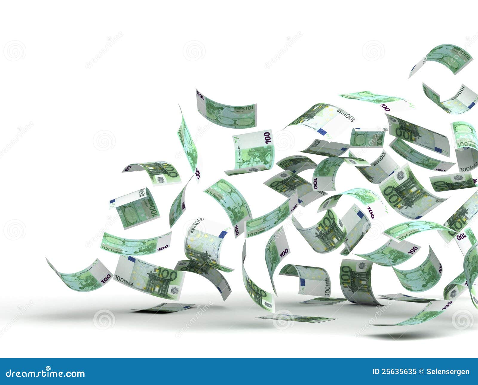 Vliegend (Euro) Geld stock illustratie. Illustration of grafisch - 25635635