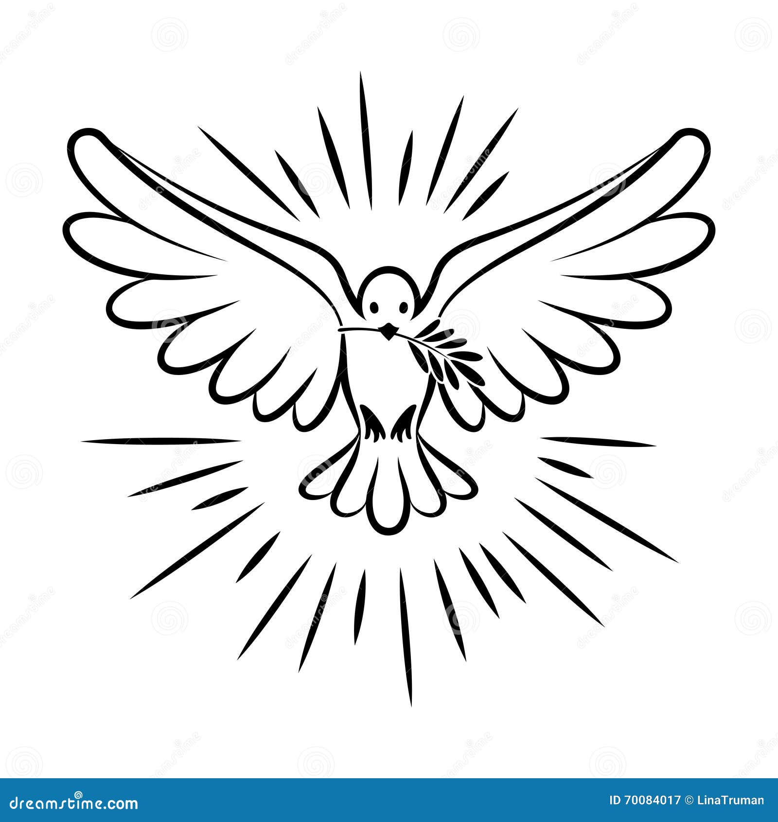 Vliegende Duif Vectorschets Duif Van Vrede Vector Illustratie ...