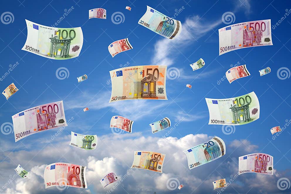 Vliegende euro stock foto. Image of aanwinst, financieel - 10166548