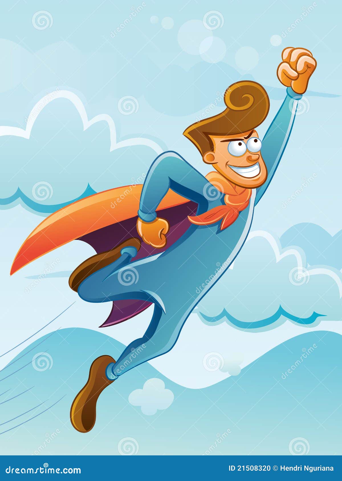 Vliegende Super Held vector illustratie. Illustration of vlieg - 21508320