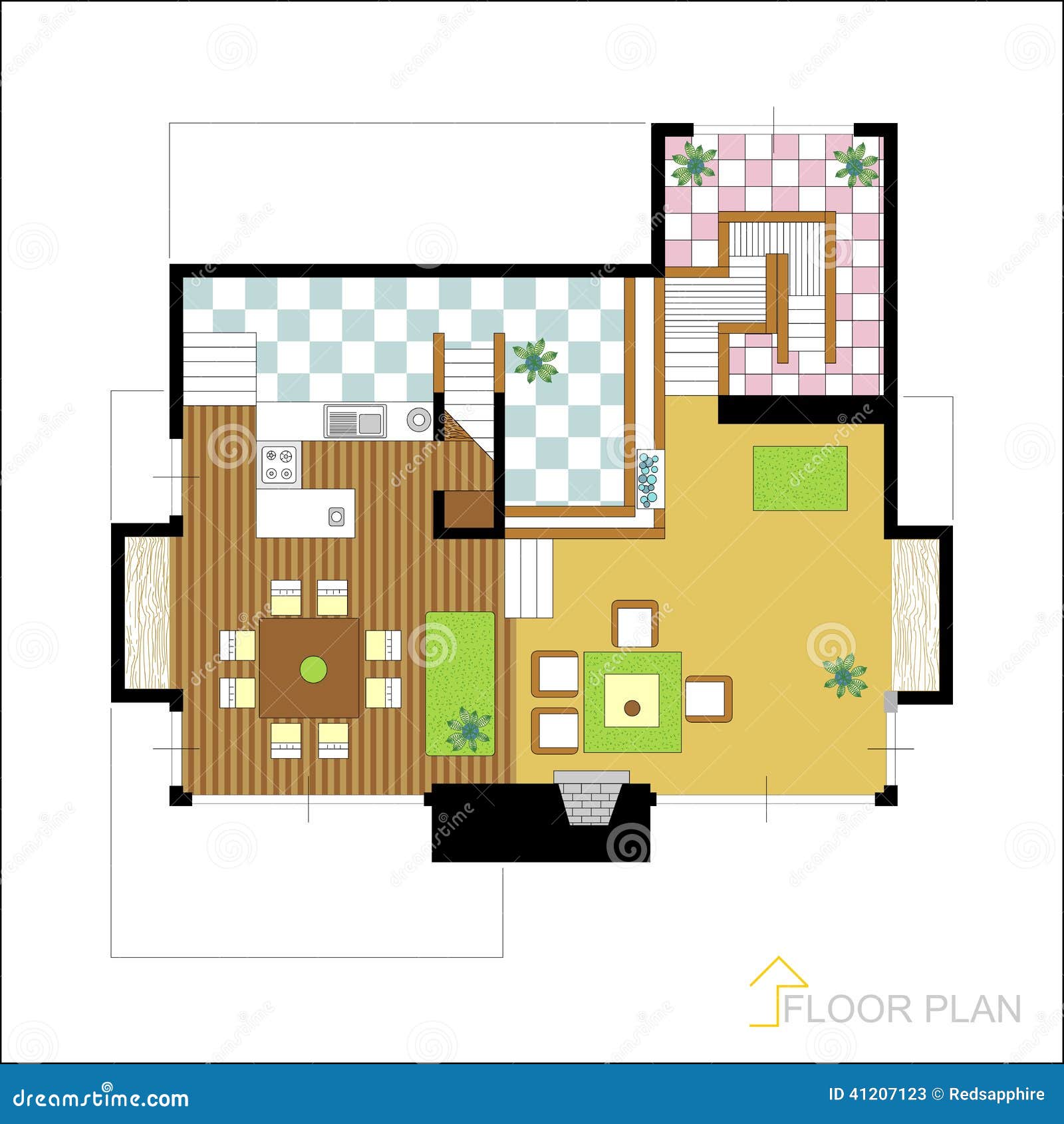 Vloerplan vector illustratie. Illustration of slaapkamer - 41207123