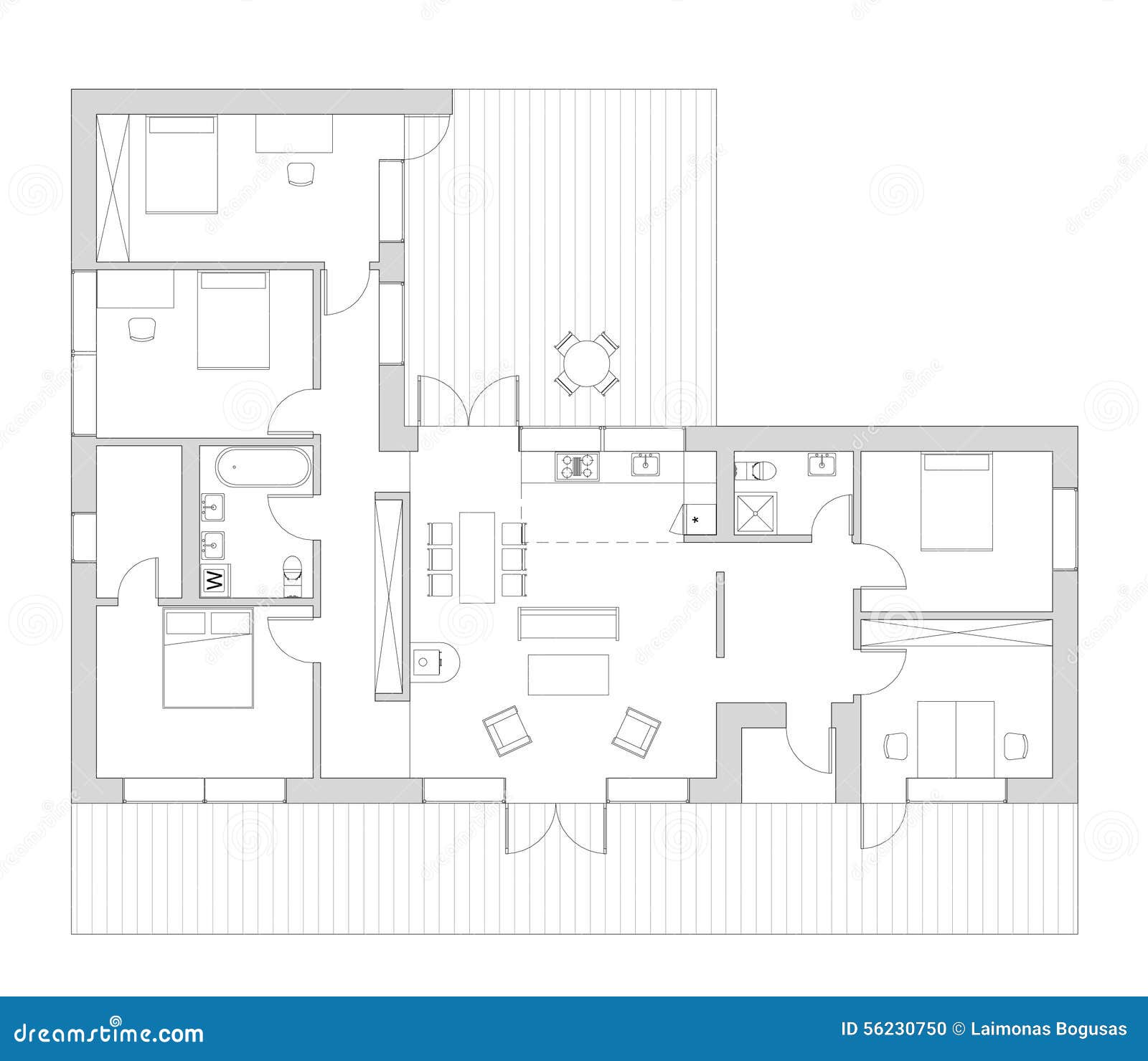 Vloerplan Ot Het Het Leven Huis Stock Illustratie - Illustration of ...