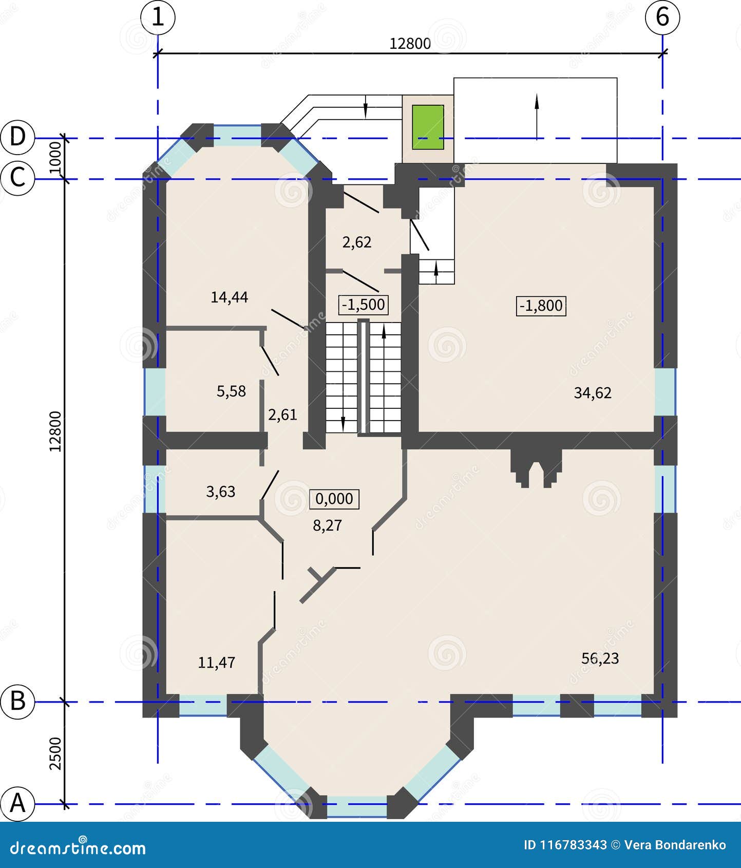 Vloerplan Van Een Huis Architecturale Achtergrond Vector Illustratie ...