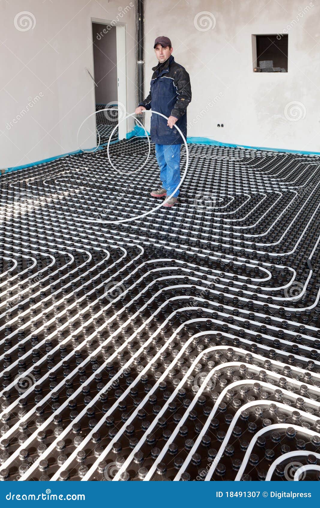 Vloerverwarming En Het Koelen Stock Afbeelding - Image of pijpen ...