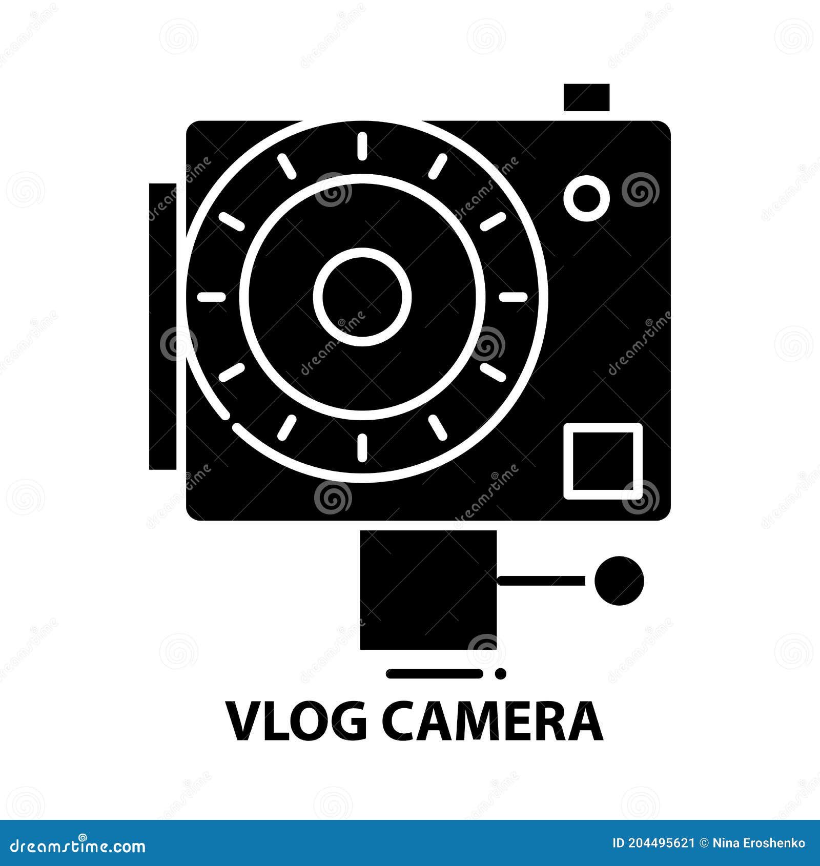 Vlog Camera Icon, Black Vector Sign with Editable Strokes, Concept ...