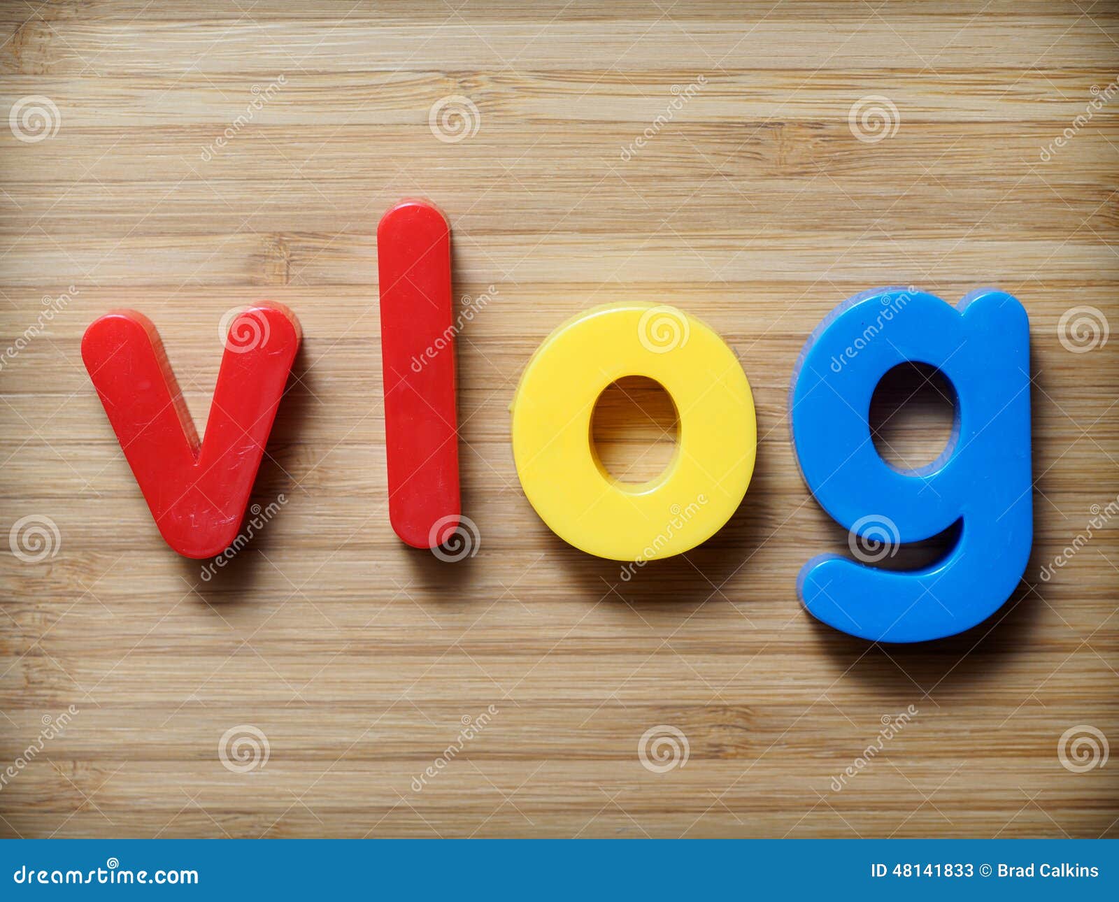 Vlog concept stock image. Image of toys, letters, vlog - 48141833