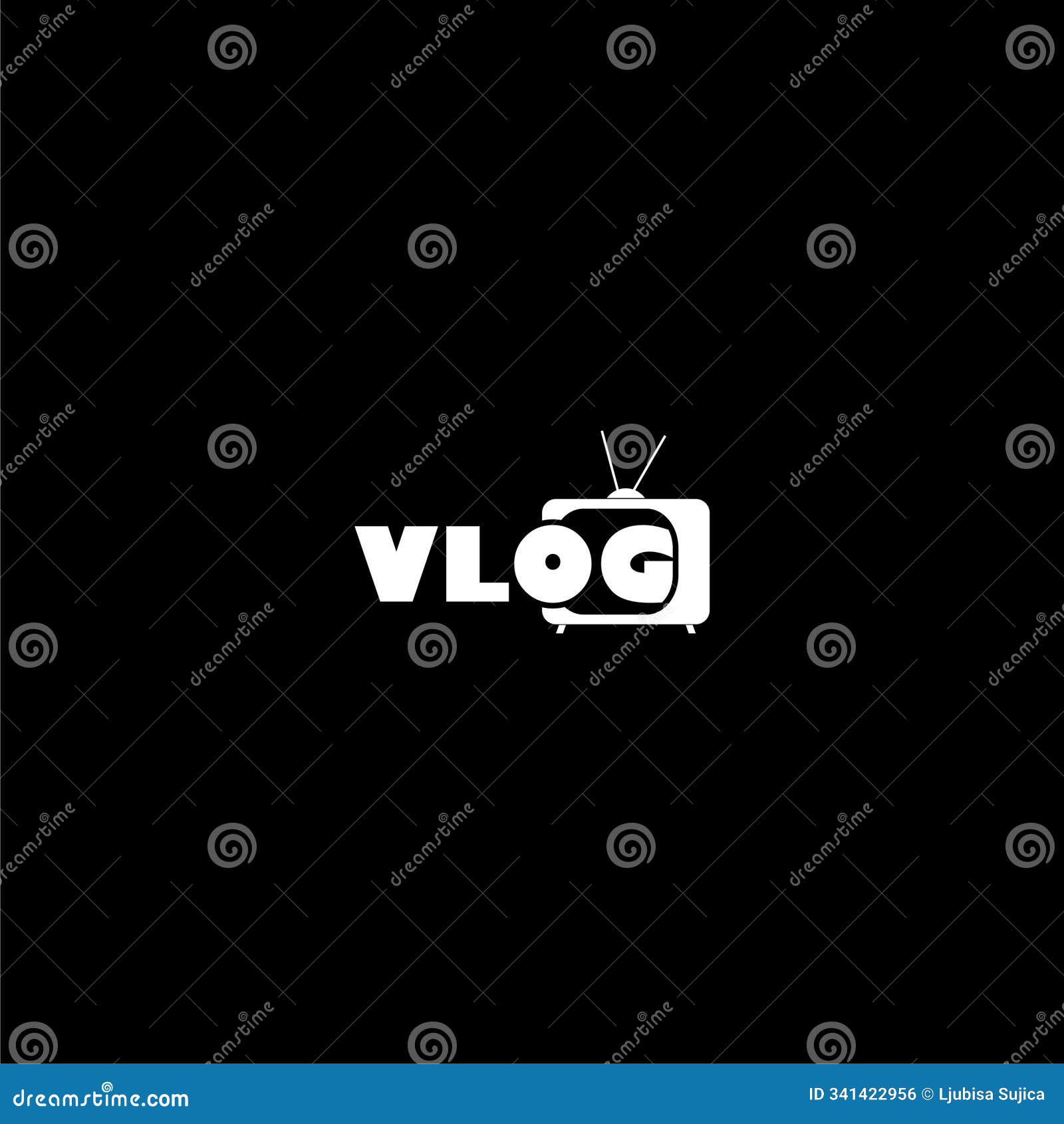 Vlog Icon Logo Icon Isolated on Dark Background Stock Illustration ...